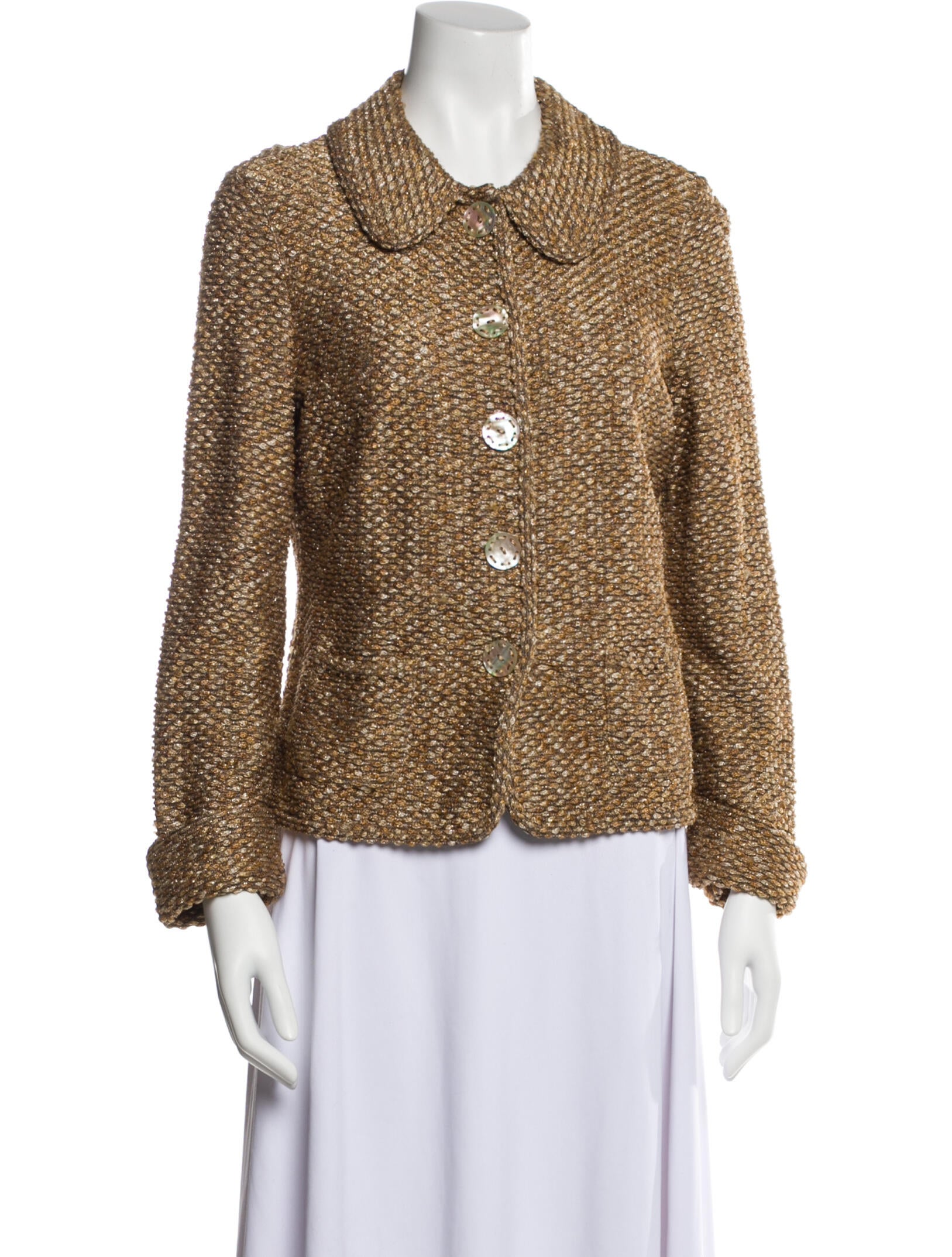 Escada Tweed Pattern Evening Jacket - Gold Jackets, Clothing - ESC91864 ...