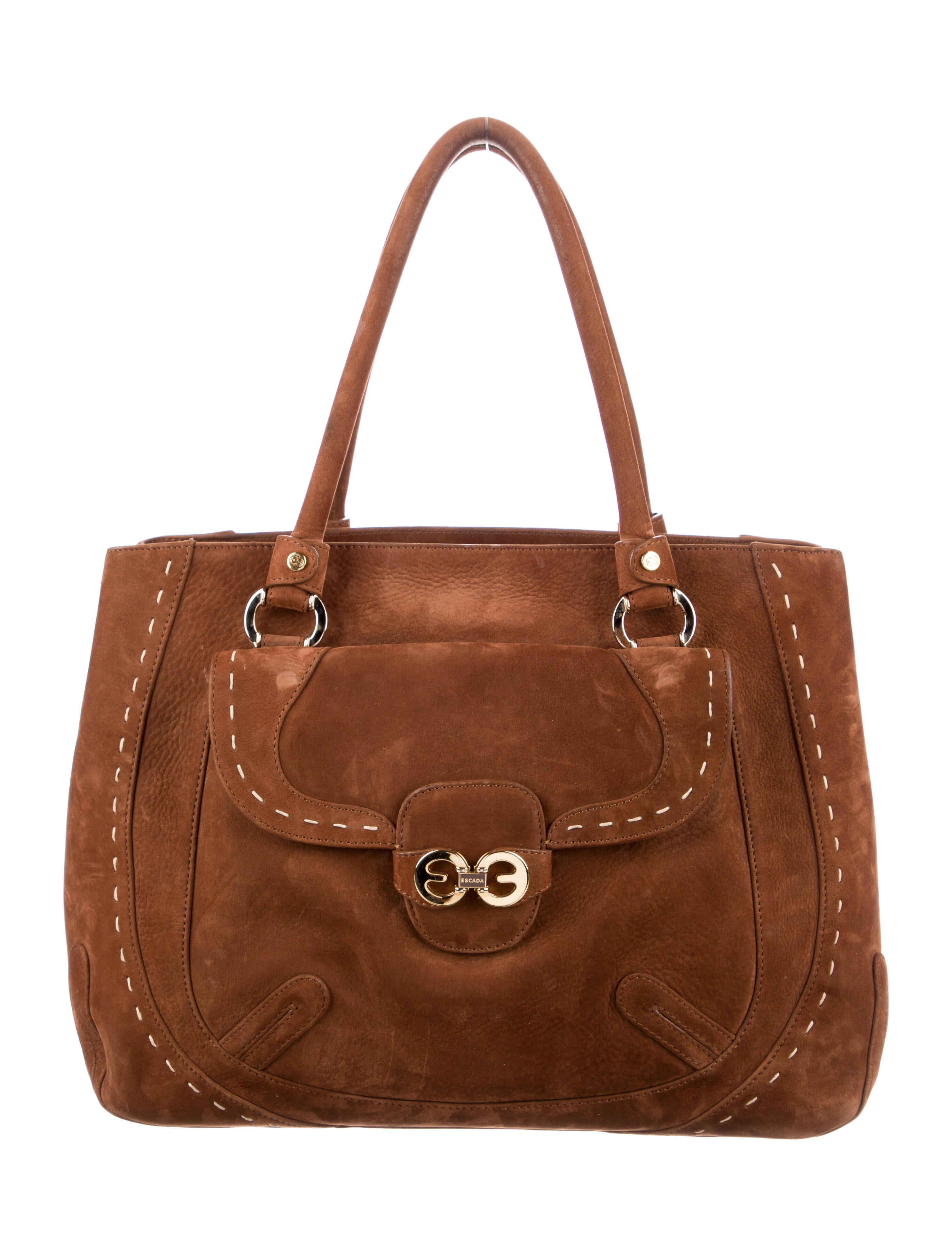 Escada Suede Tote Bag - Brown Totes, Handbags - ESC95113 | The RealReal