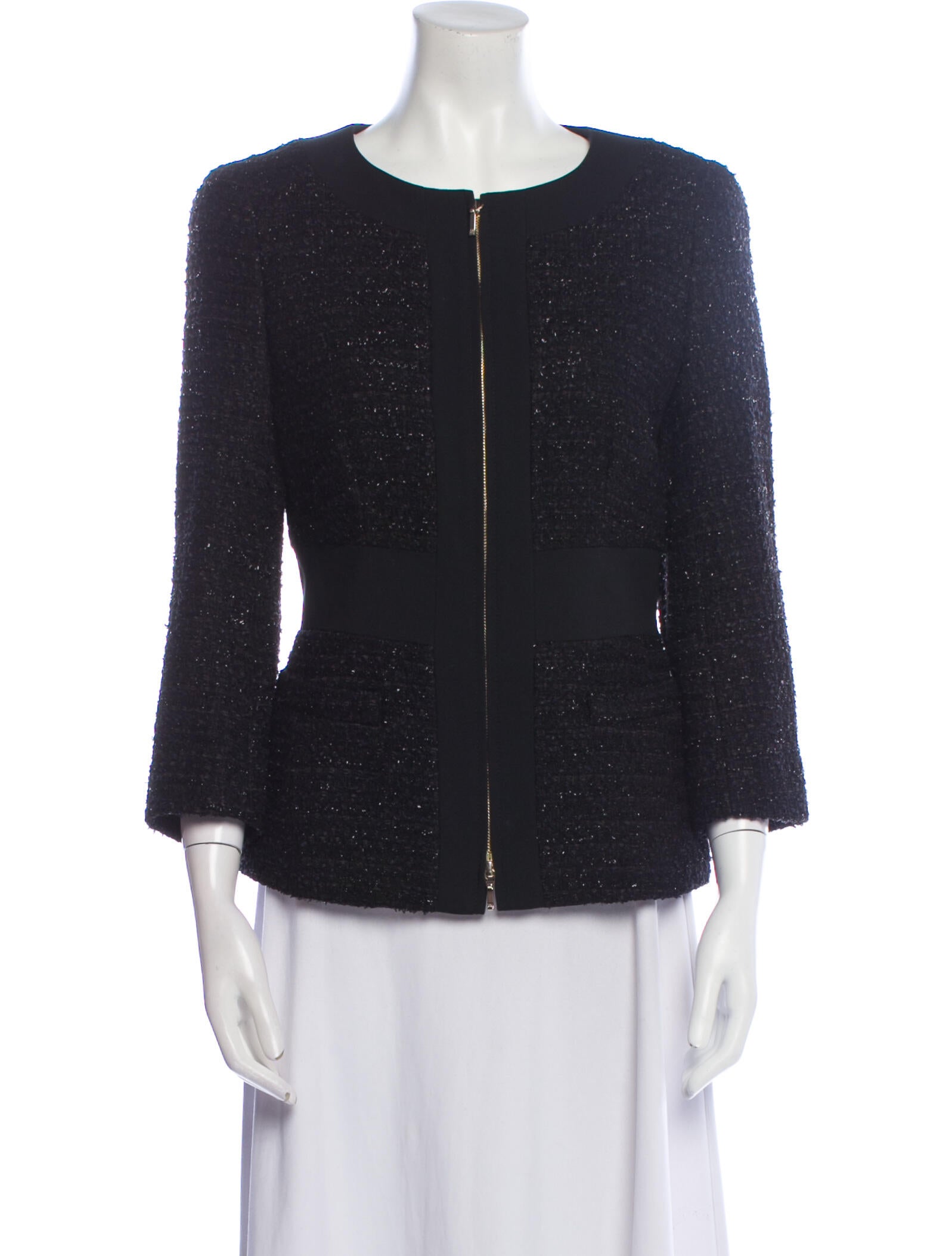 Escada Tweed Pattern Evening Jacket - Black Jackets, Clothing ...