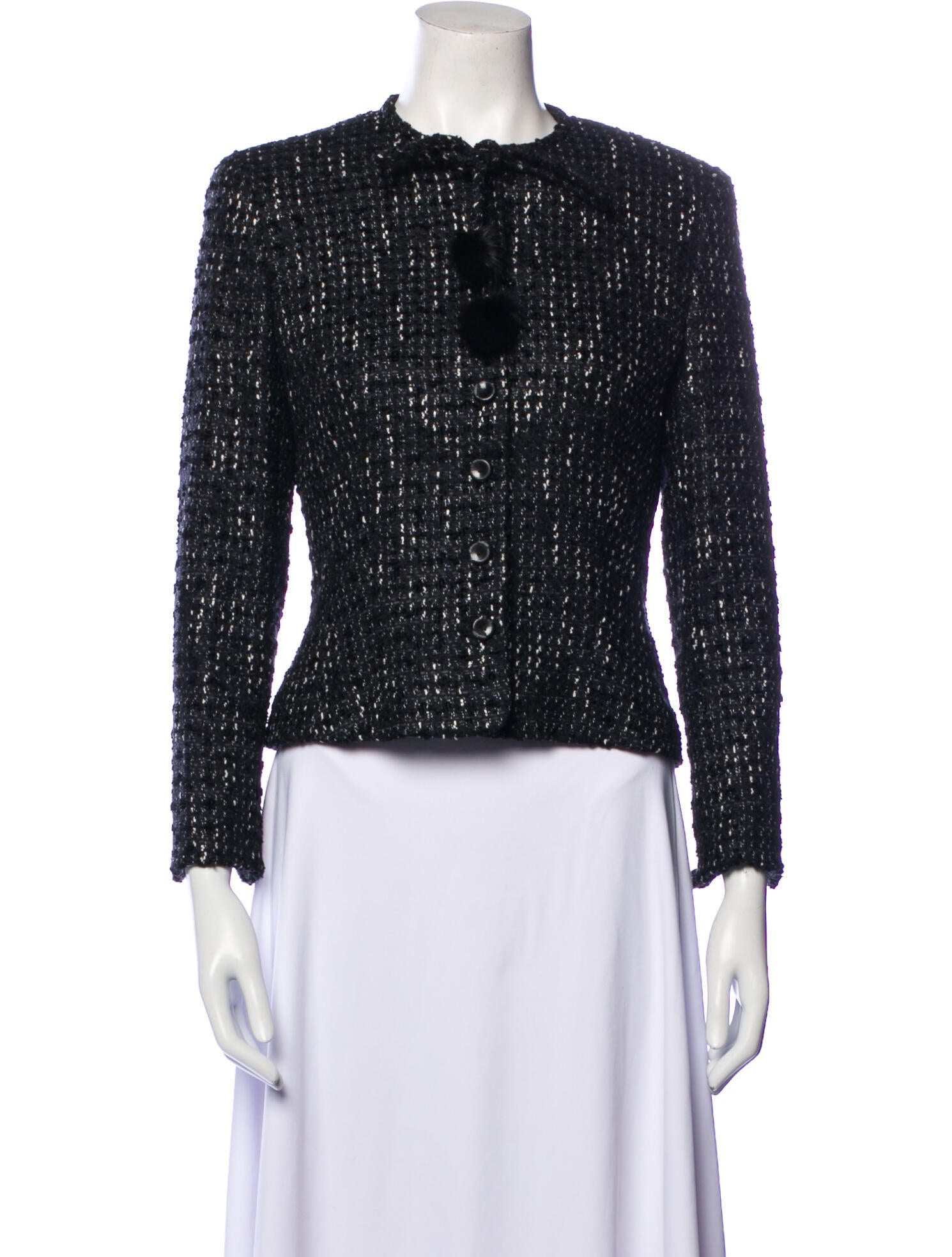 Escada Tweed Pattern Evening Jacket - Black Jackets, Clothing ...