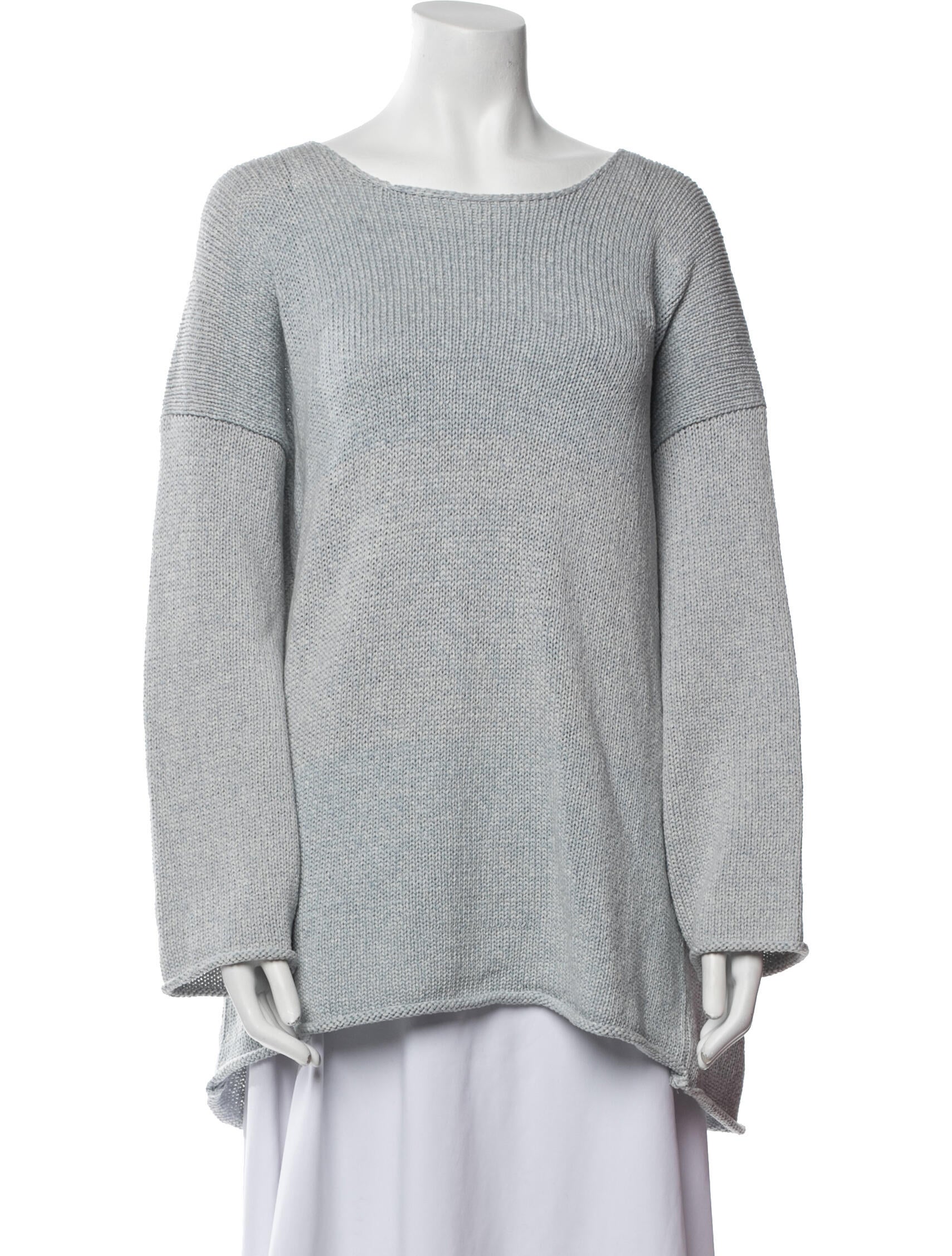 Eskandar Cashmere Bateau Neckline Tunic - Blue Tops, Clothing ...