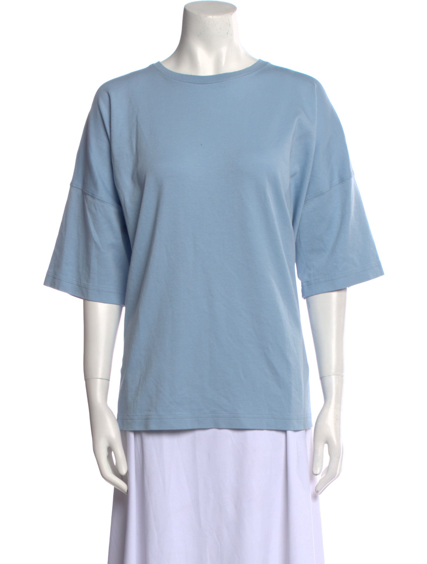 Eskandar Crew Neck Short Sleeve T-Shirt - Blue Tops, Clothing ...