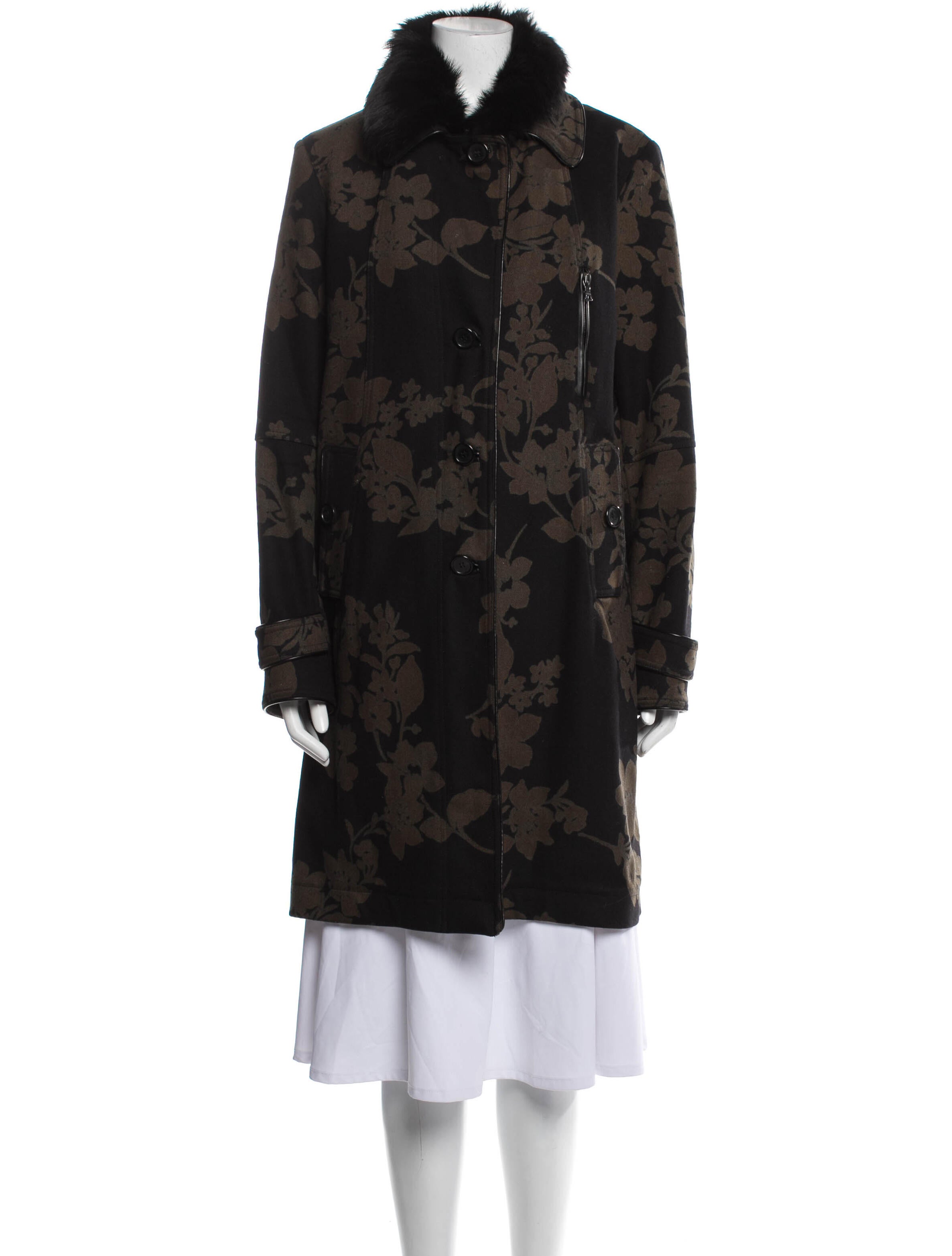 Etro Floral Jacquard Long Coat - Brown Coats, Clothing - ETR38487 | The ...