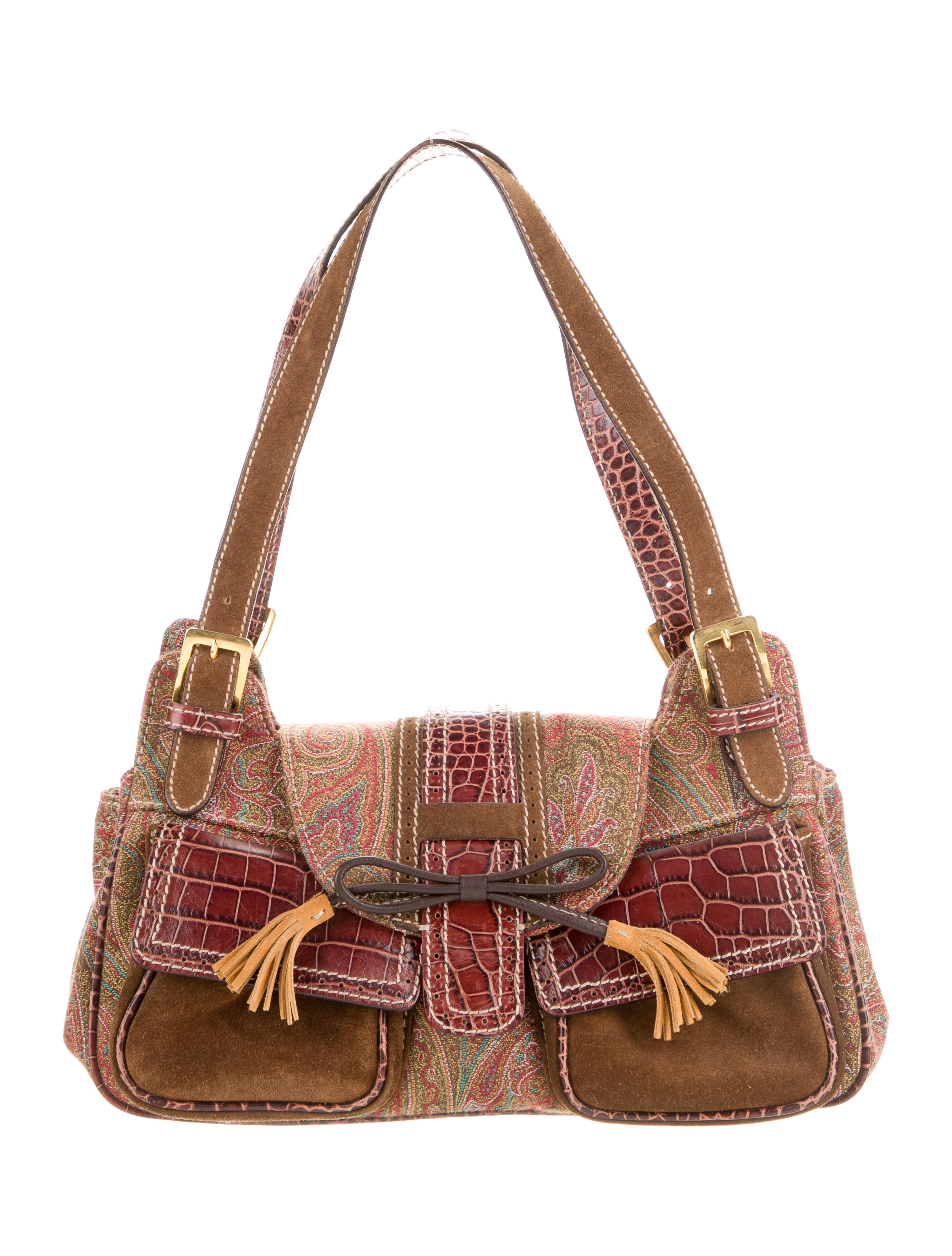 Etro Patchwork Embossed Chicken Bag - Brown Shoulder Bags, Handbags ...