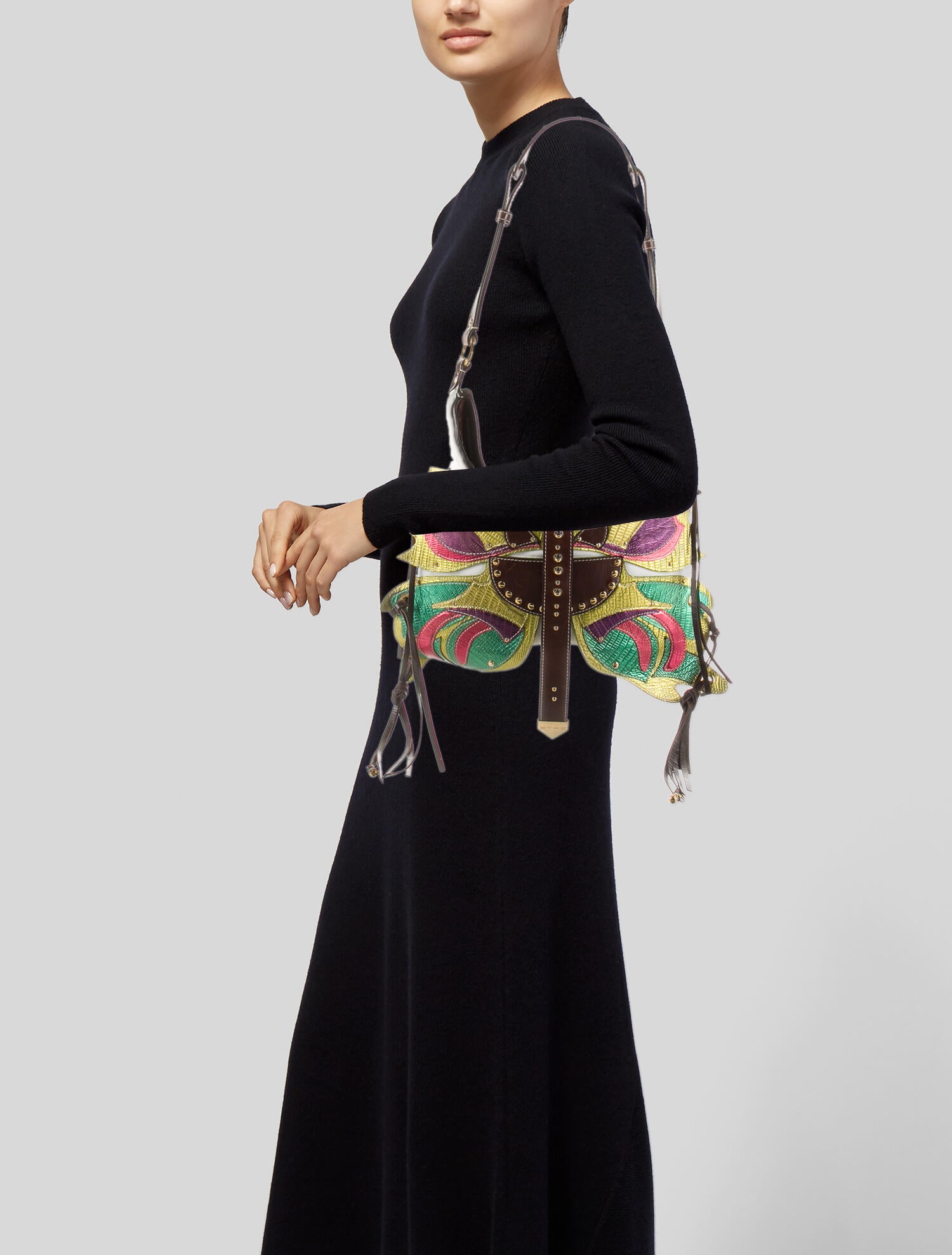 Etro Butterfly Leather Shoulder Bag - Shoulder Bags, Handbags | The ...