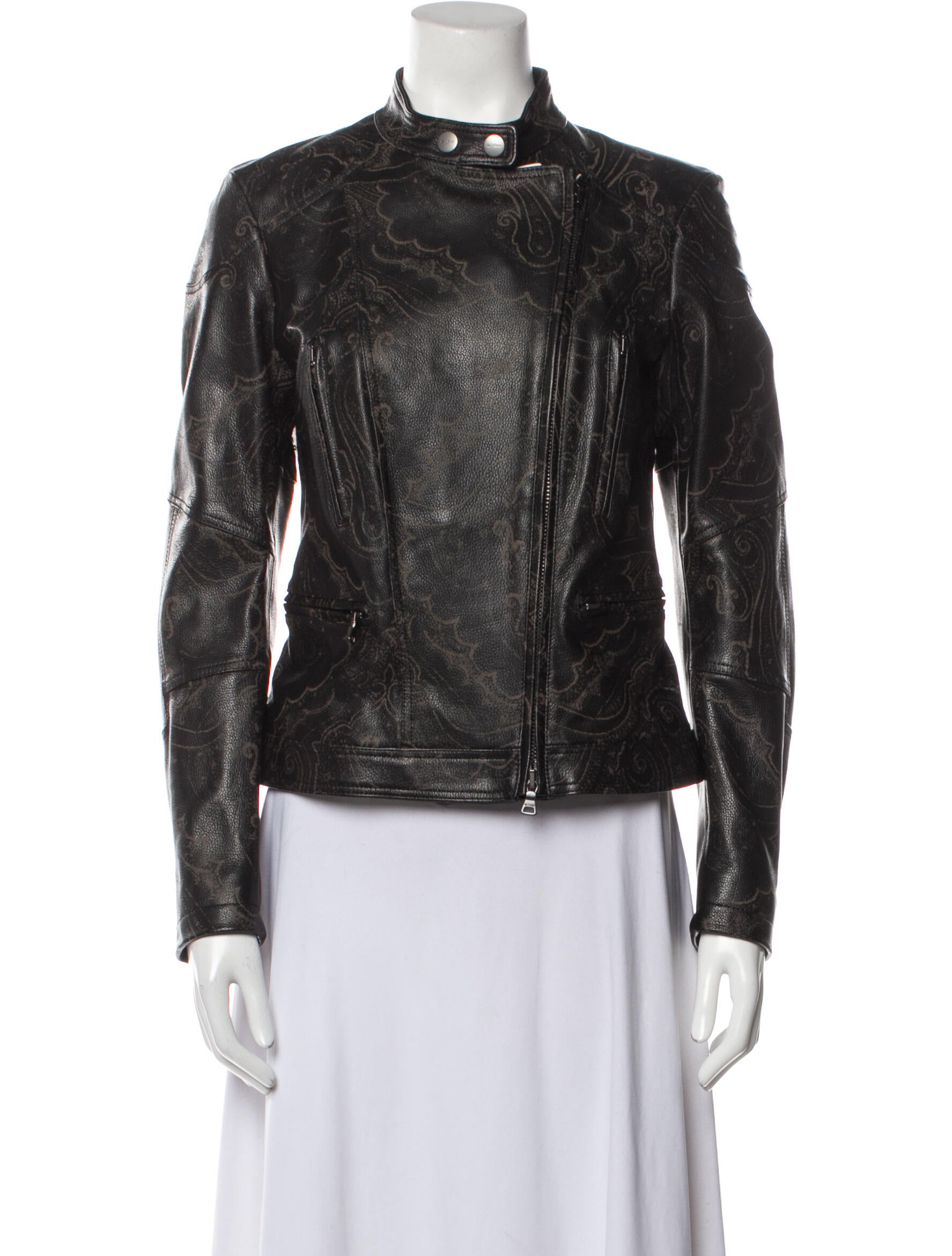 Etro Leather Biker Jacket w/ Tags - Black Jackets, Clothing - ETR159232 ...