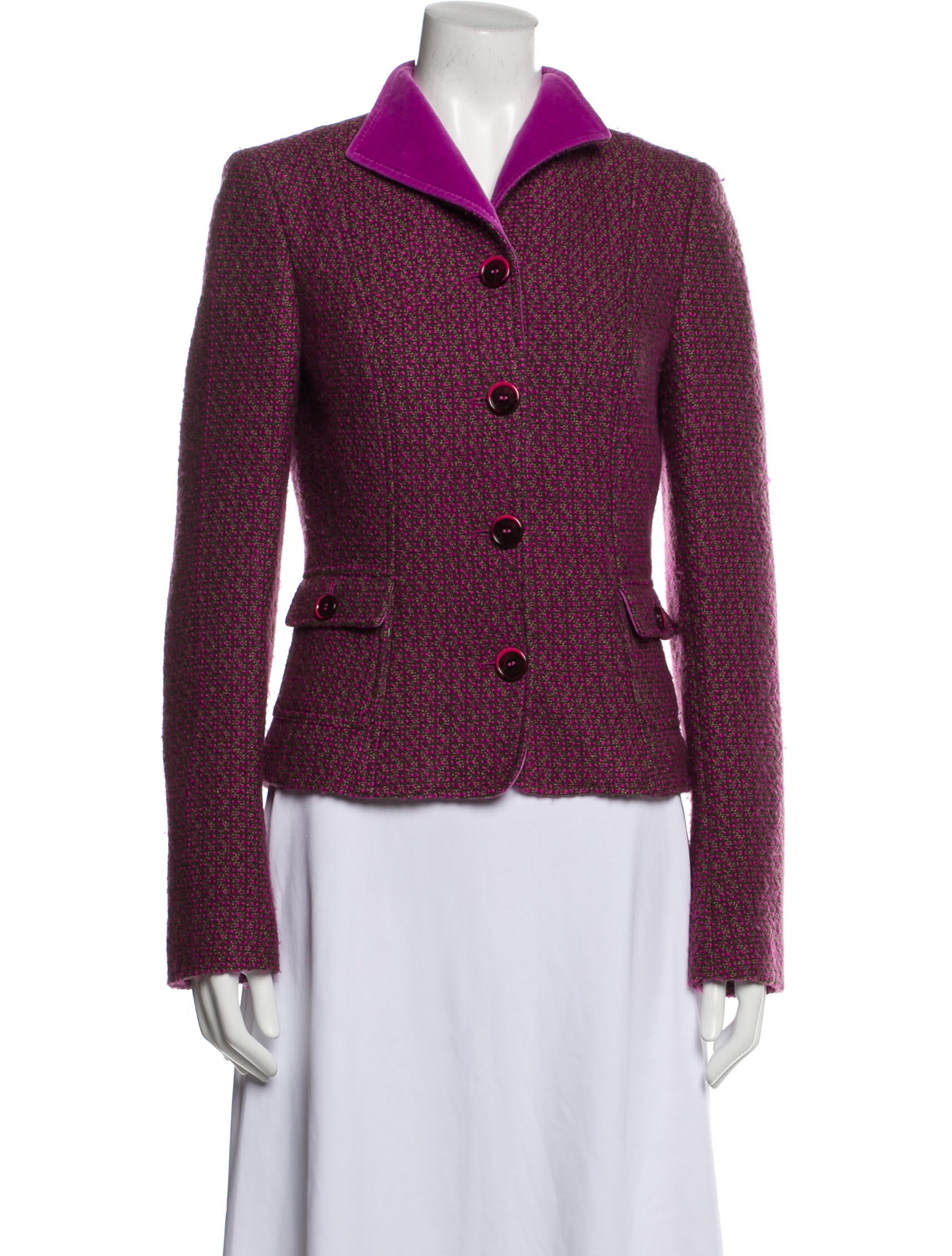 Etro Tweed Pattern Blazer - Purple Jackets, Clothing - ETR161143 | The ...