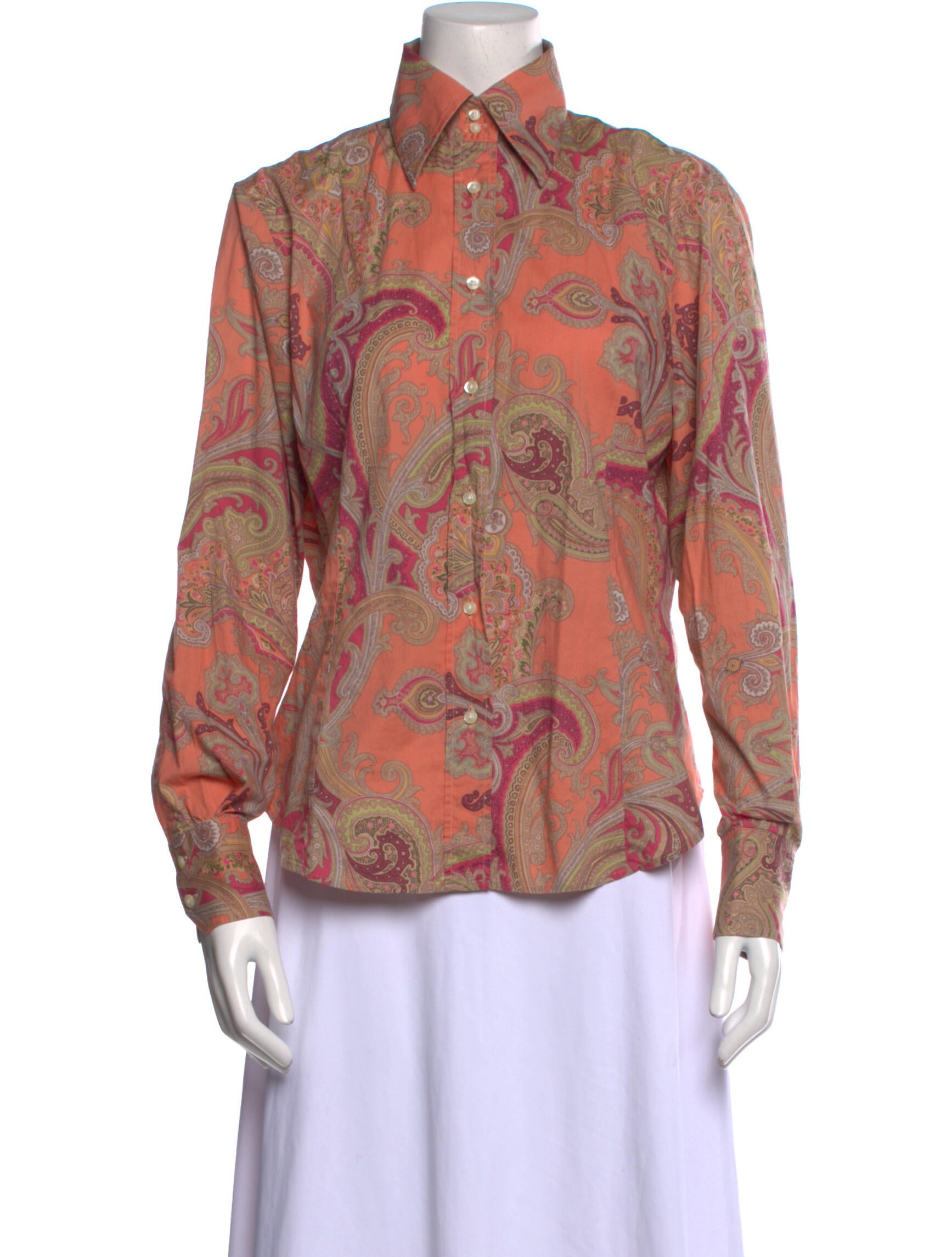 Etro Printed Button-Up Top - White Tops, Clothing - ETR59769 | The RealReal