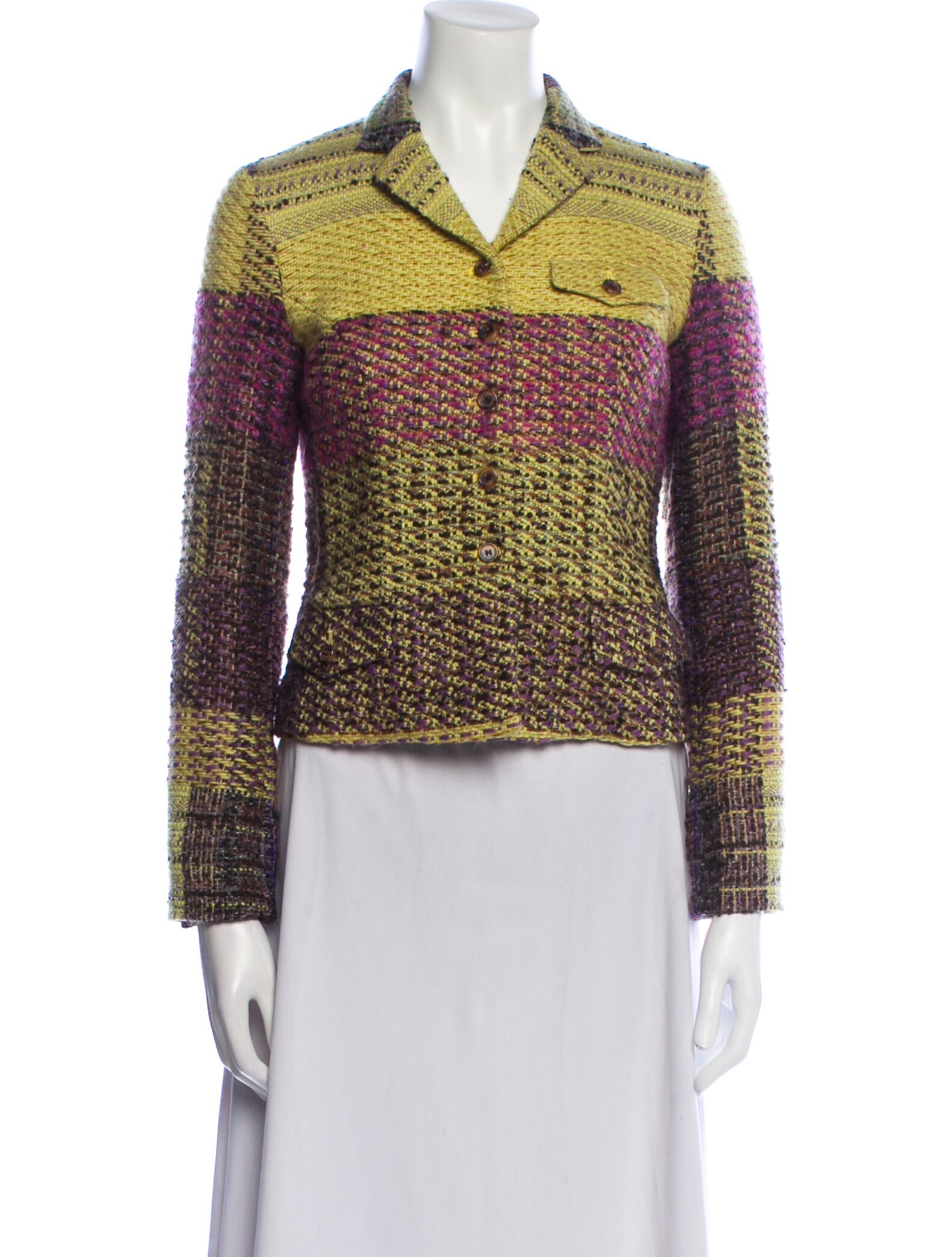Etro Tweed Pattern Evening Jacket - Yellow Jackets, Clothing ...