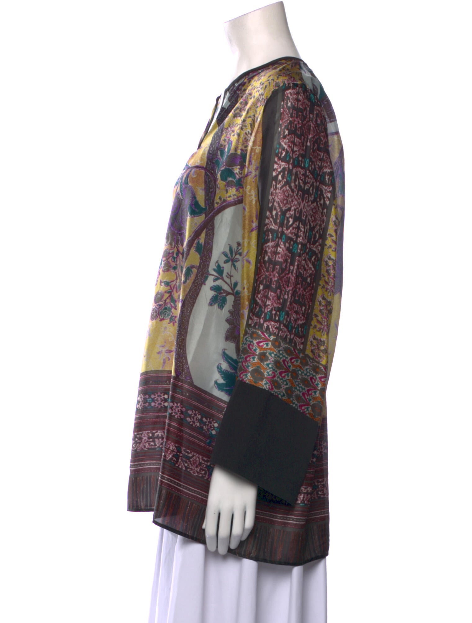 Etro Printed Long Sleeve Top - Purple Tops, Clothing - ETR38943 | The ...