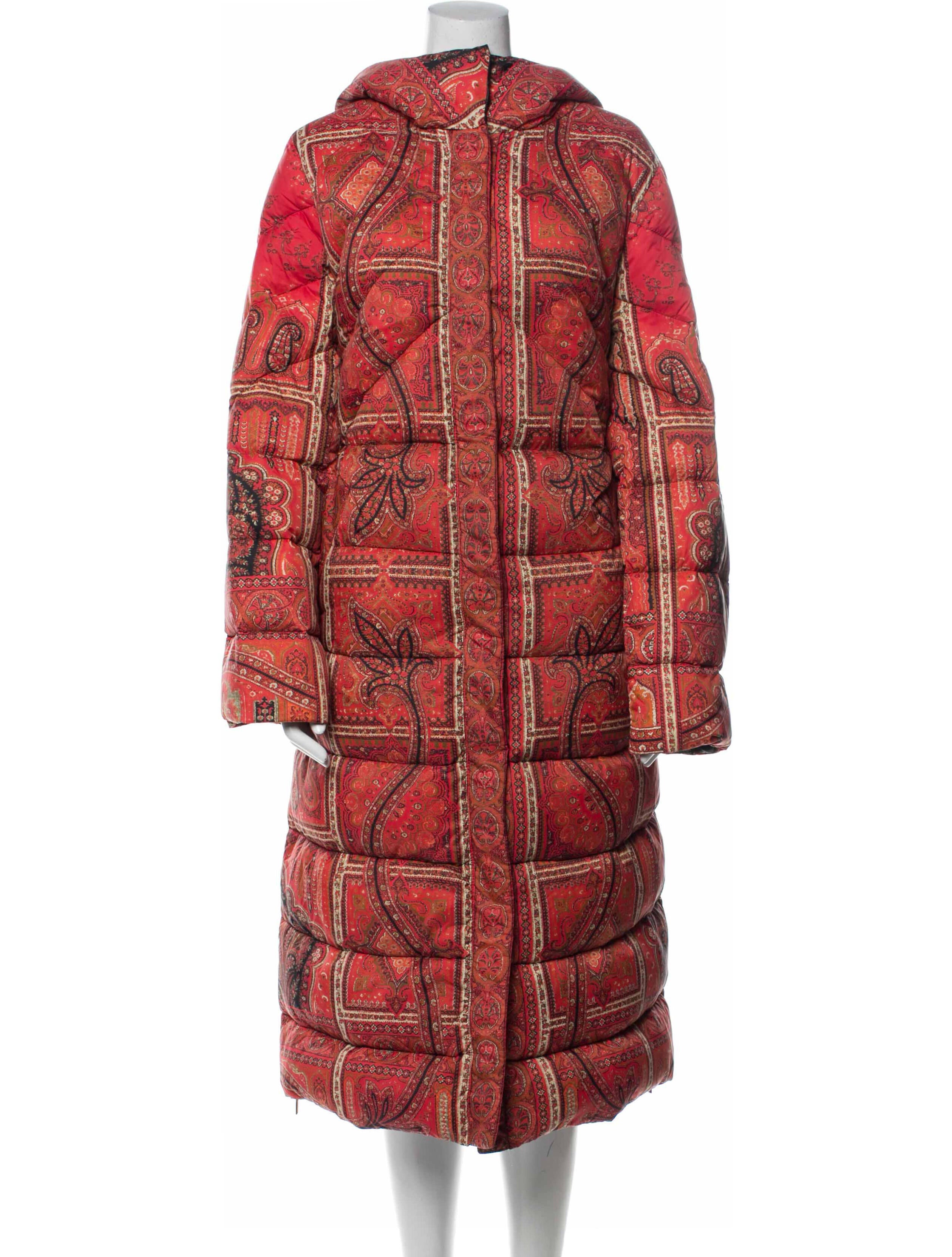 Etro Printed Down Coat - Red Coats, Clothing - ETR170365 | The RealReal