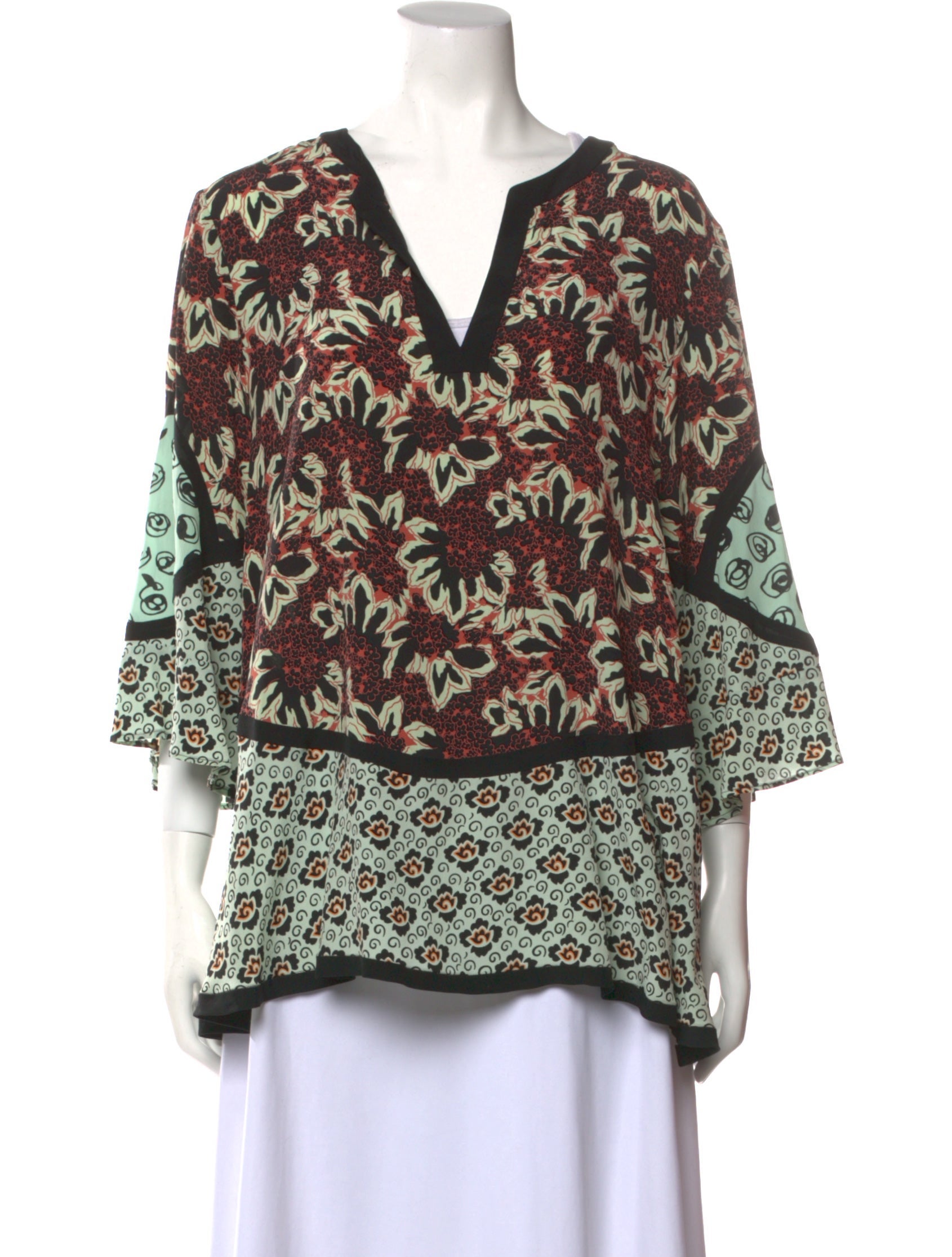 Etro Silk Printed Tunic - Blue Tops, Clothing - ETR175168 | The RealReal