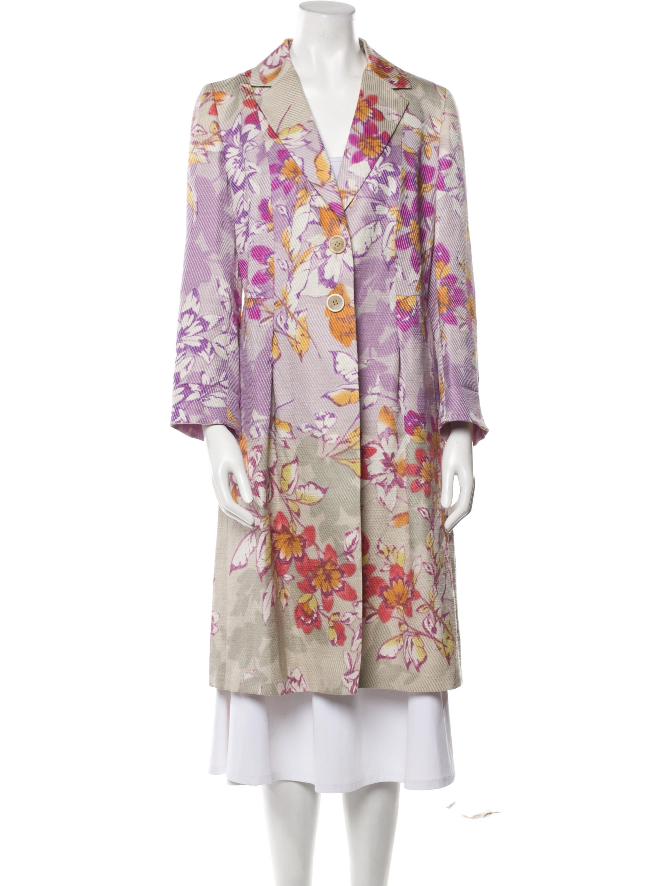 Etro Floral Print Coat - Purple Coats, Clothing - ETR178286 | The RealReal