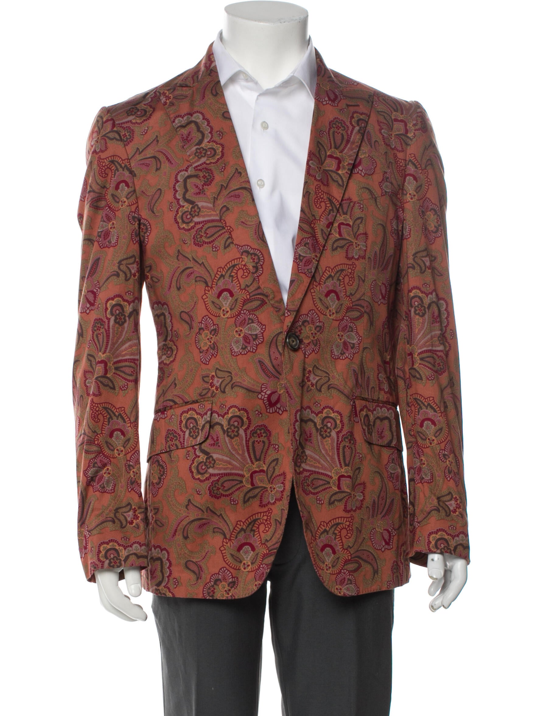 Etro Paisley Print Blazer - Red Suiting, Clothing - ETR179070 | The ...