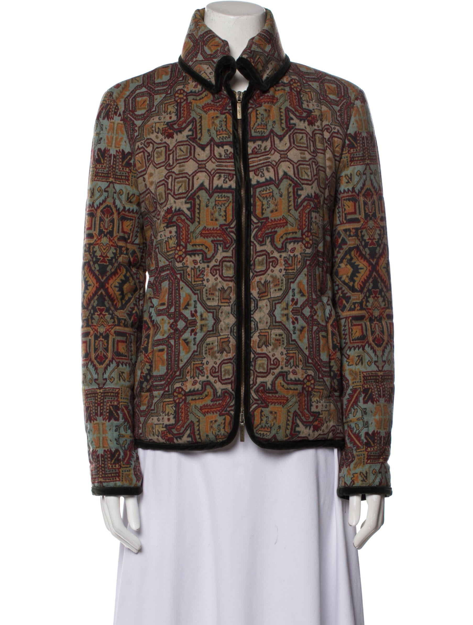 LOVE Binetti Floral Print Evening Jacket - Blue Jackets, Clothing ...