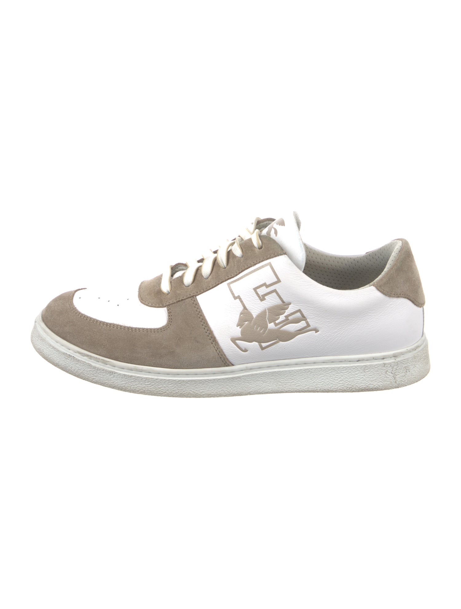 Etro Calf Leather Colorblock Pattern Sneakers - Neutrals Sneakers ...