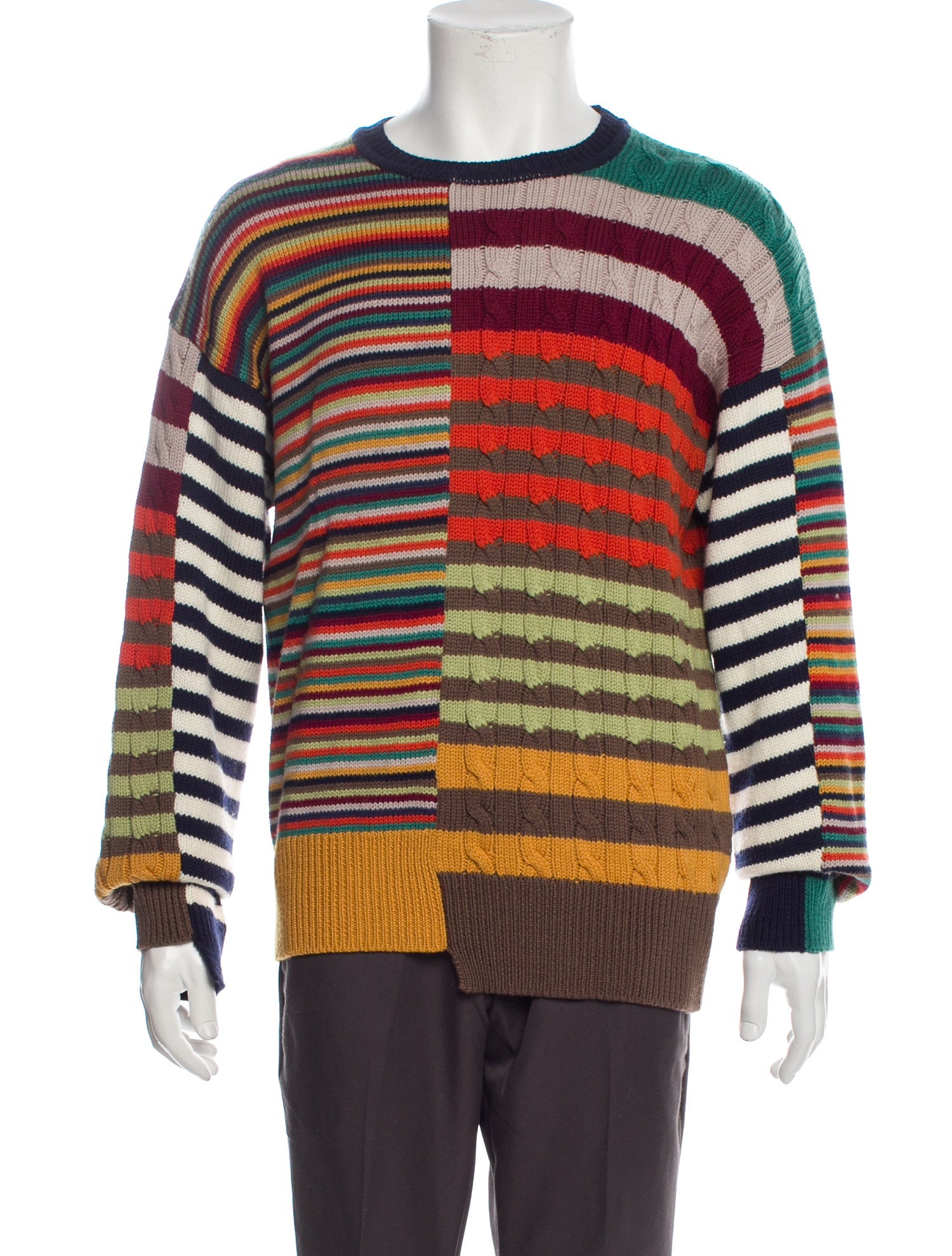 Etro Striped Crew Neck Pullover - Green Sweaters, Clothing - ETR188907 ...