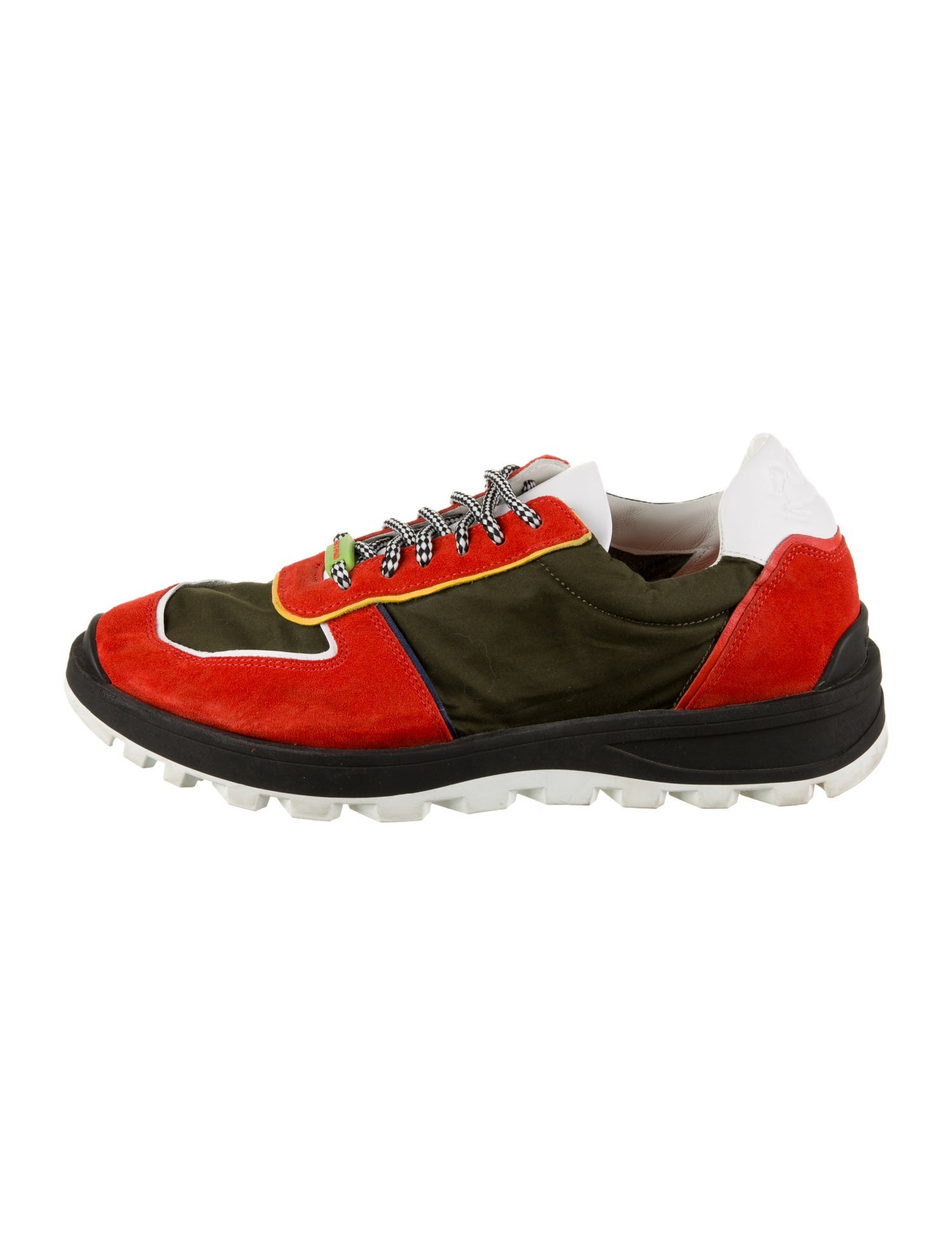 Etro Nylon Colorblock Pattern Athletic Sneakers - Green Sneakers, Shoes ...
