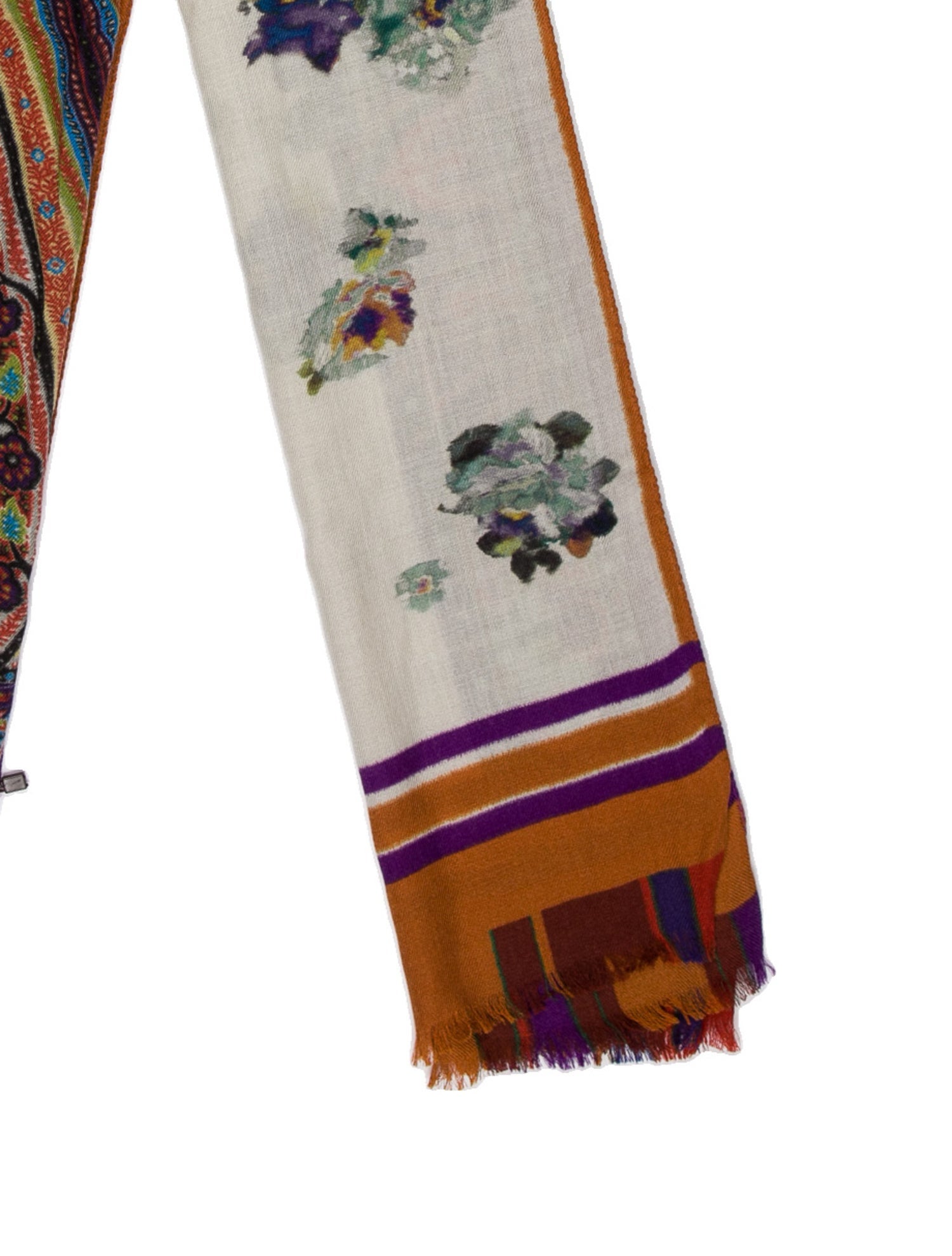 Etro Cashmere Floral Print Scarf - Green Scarves and Shawls ...
