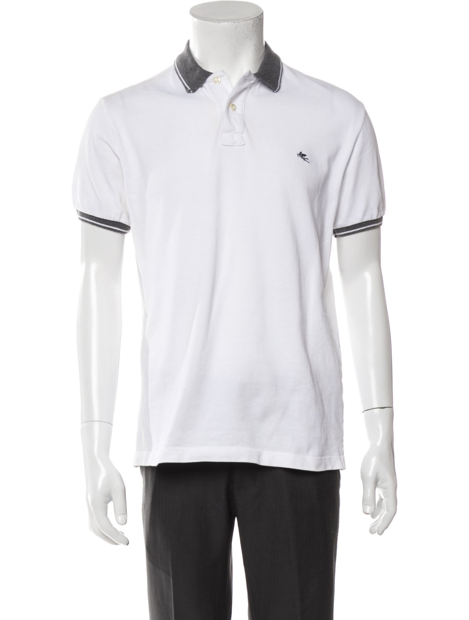 Etro Graphic Print Crew Neck Polo Shirt - White Polos, Clothing ...