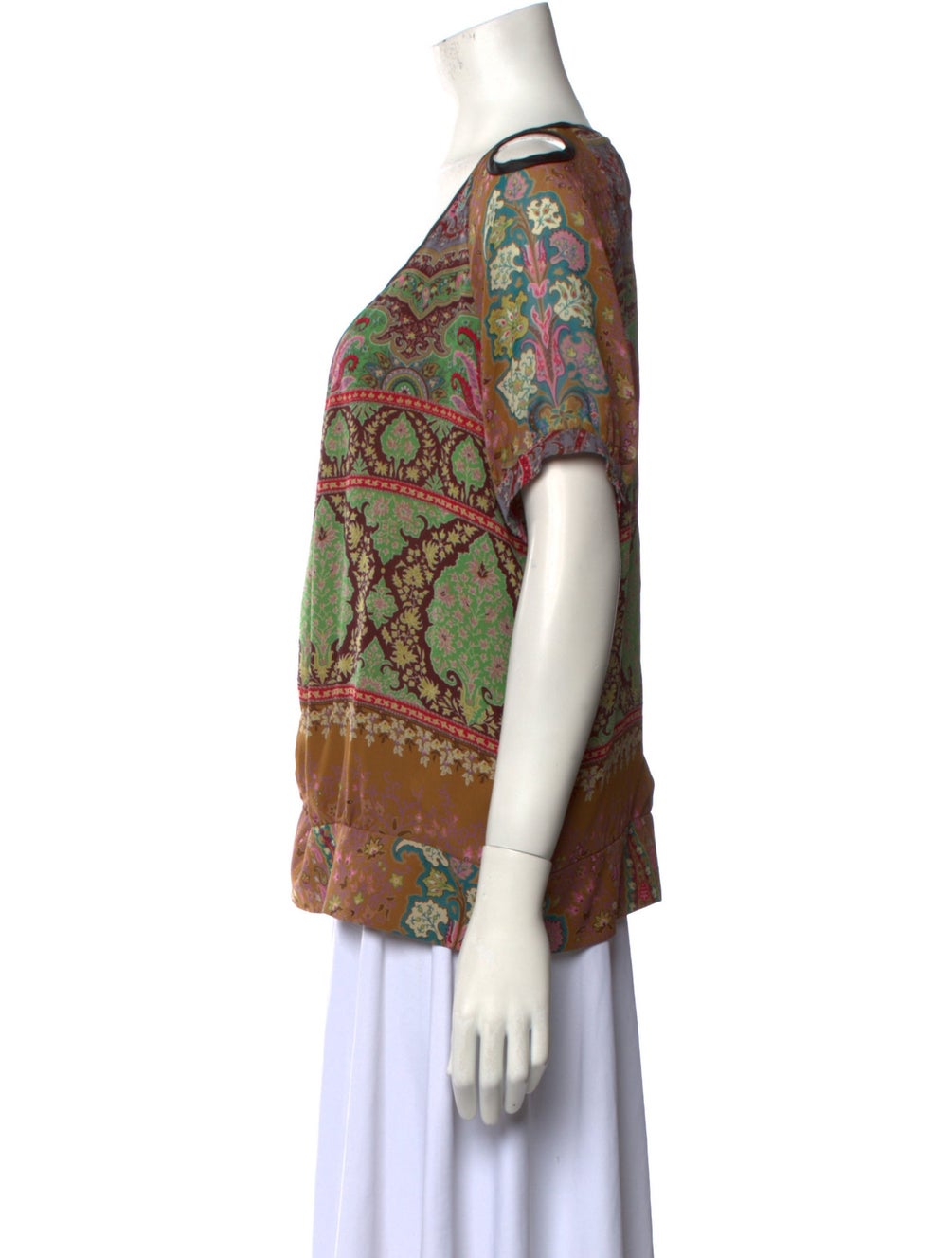 Etro Silk Printed Blouse - Brown Tops, Clothing - ETR201065 | The RealReal