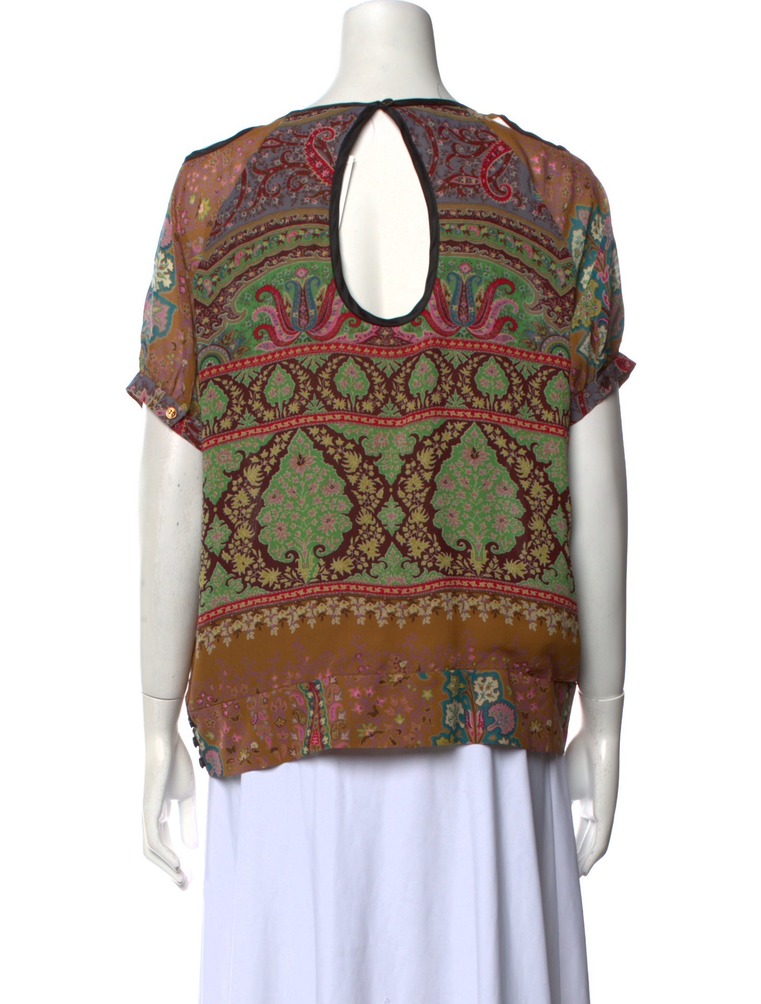 Etro Silk Printed Blouse - Brown Tops, Clothing - ETR201065 | The RealReal