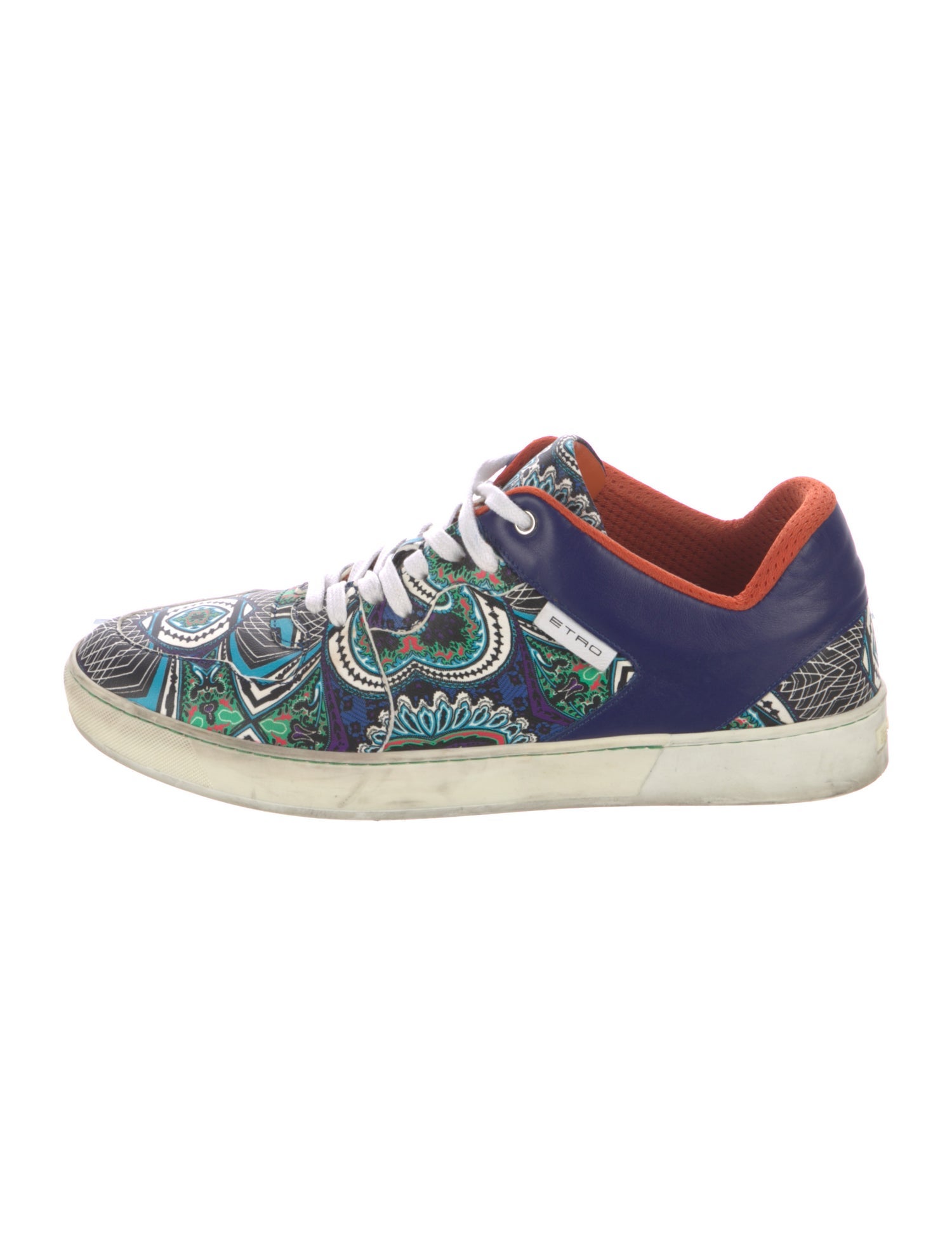 Etro Leather Printed Sneakers - Blue Sneakers, Shoes - ETR203326 | The ...