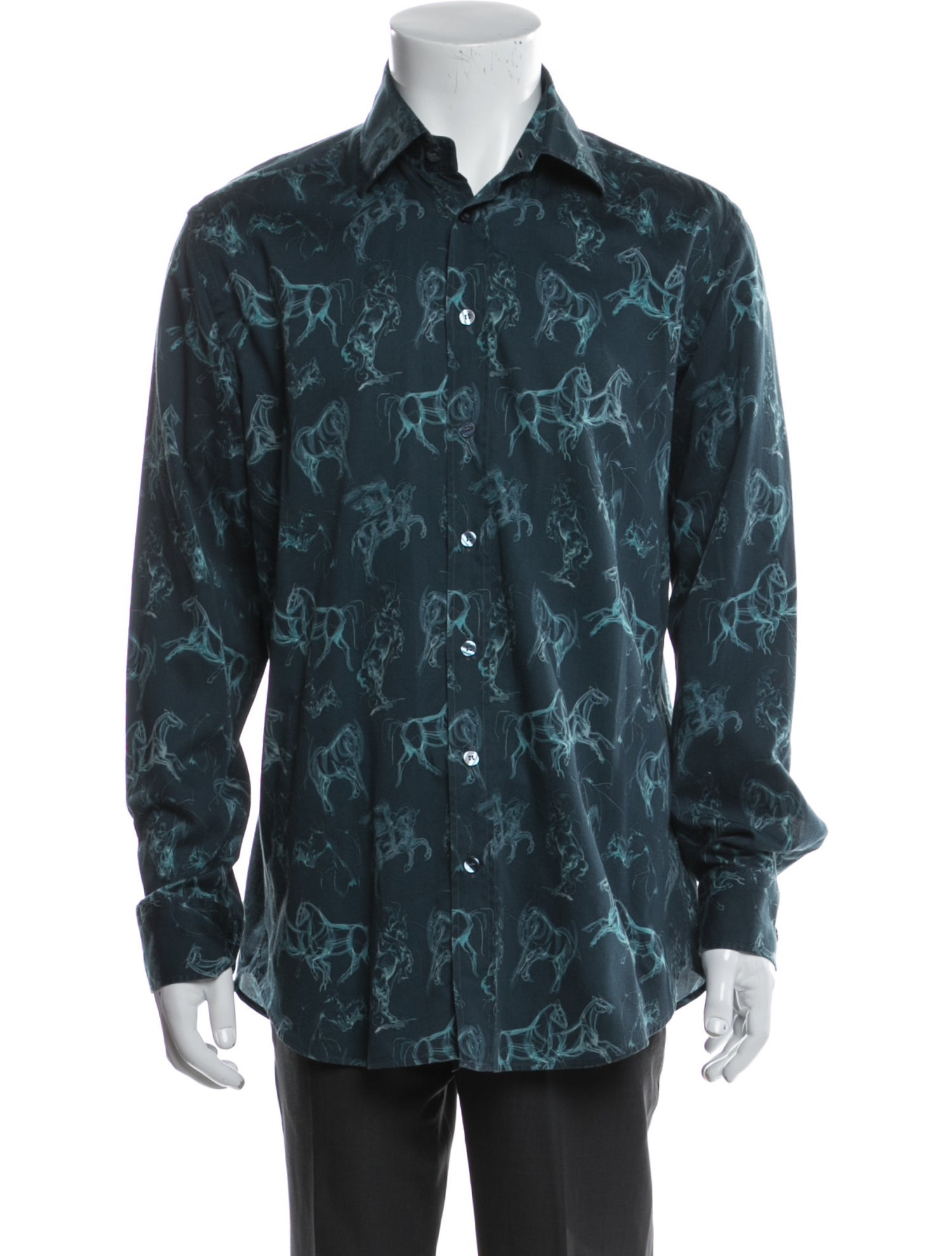 Etro Paisley Print Long Sleeve Shirt - Blue Casual Shirts, Clothing ...