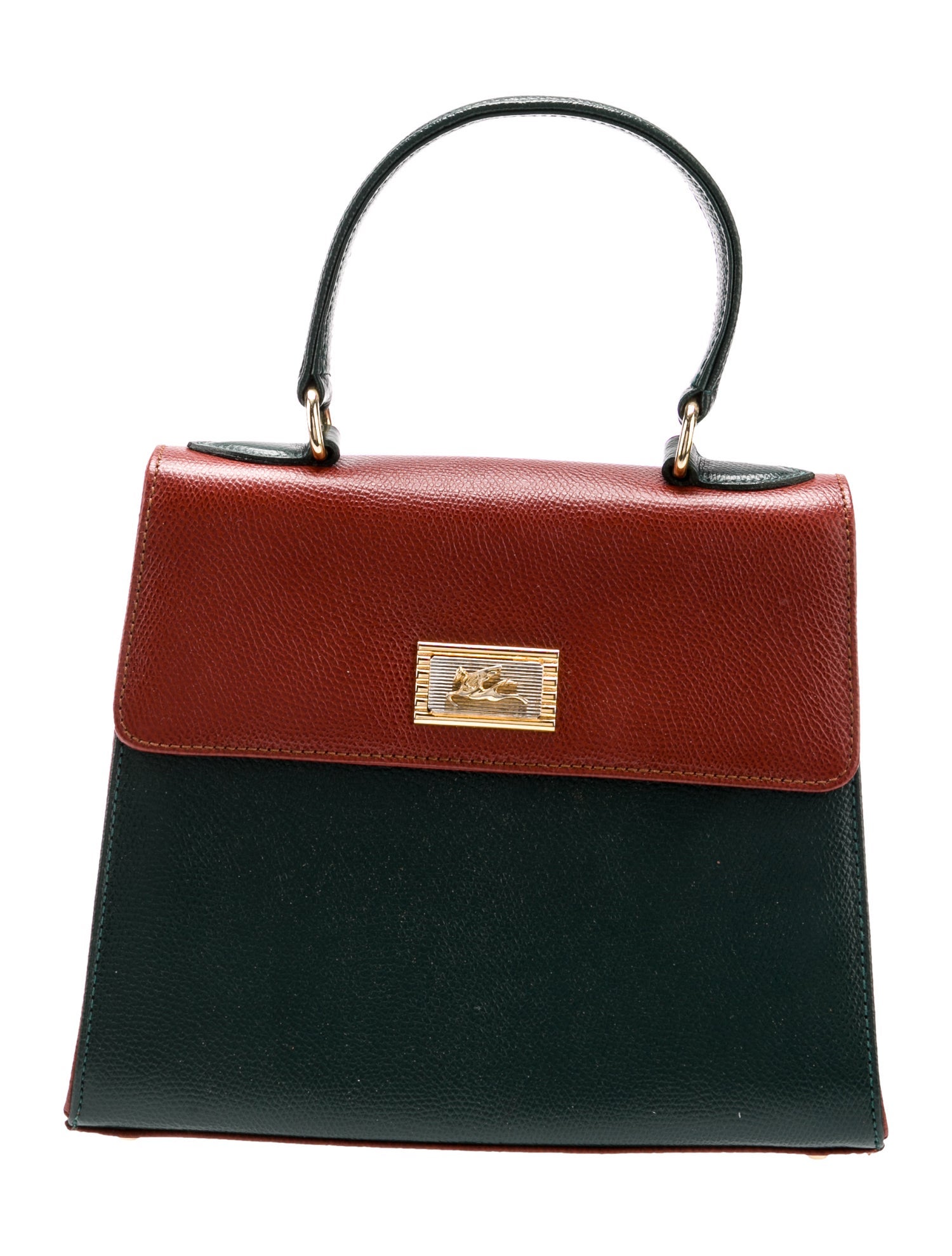 Etro Leather Two-Toned Bag - Green Handle Bags, Handbags - ETR205577 ...
