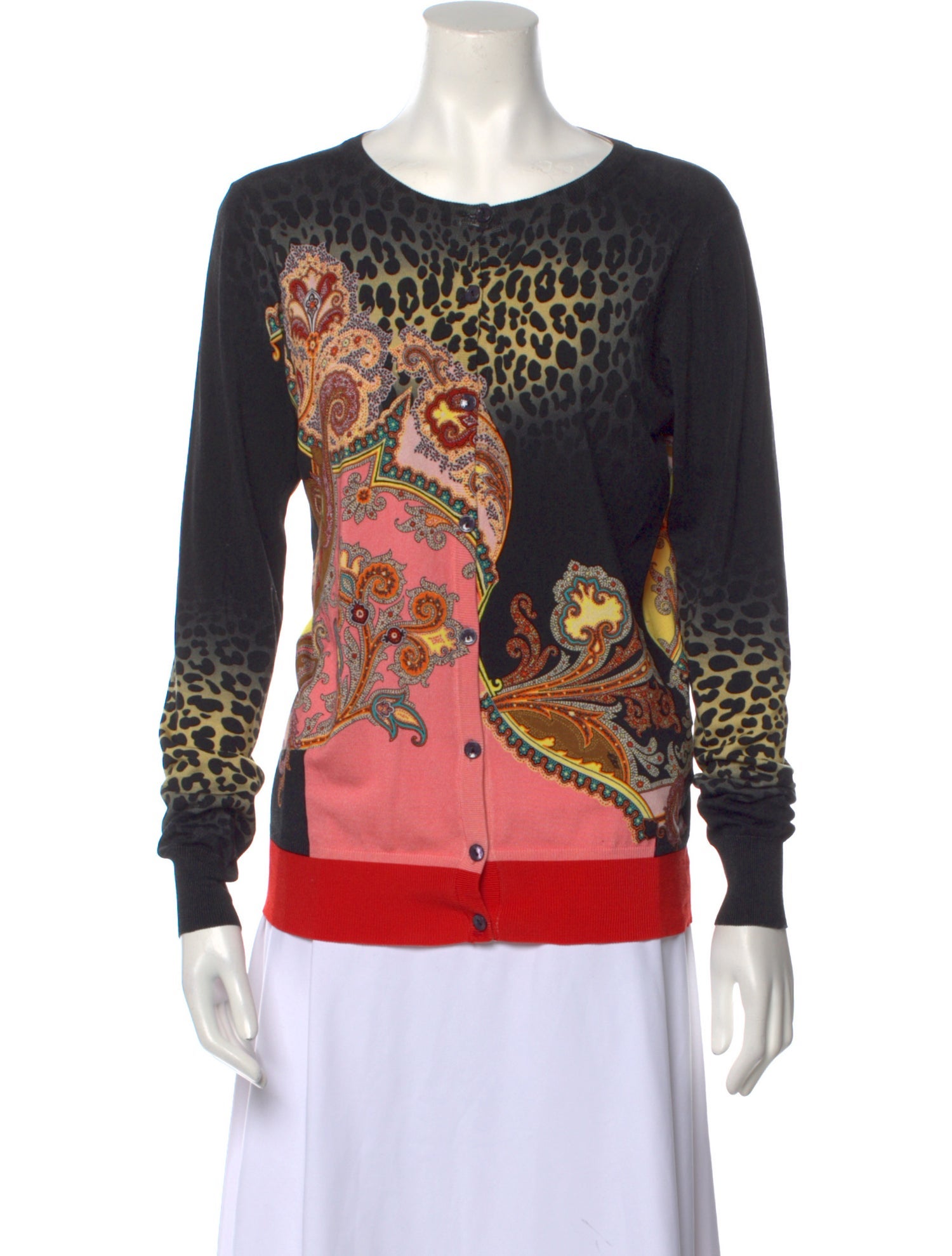 Etro Silk Paisley Print Sweater - Black Knitwear, Clothing - ETR208044 ...