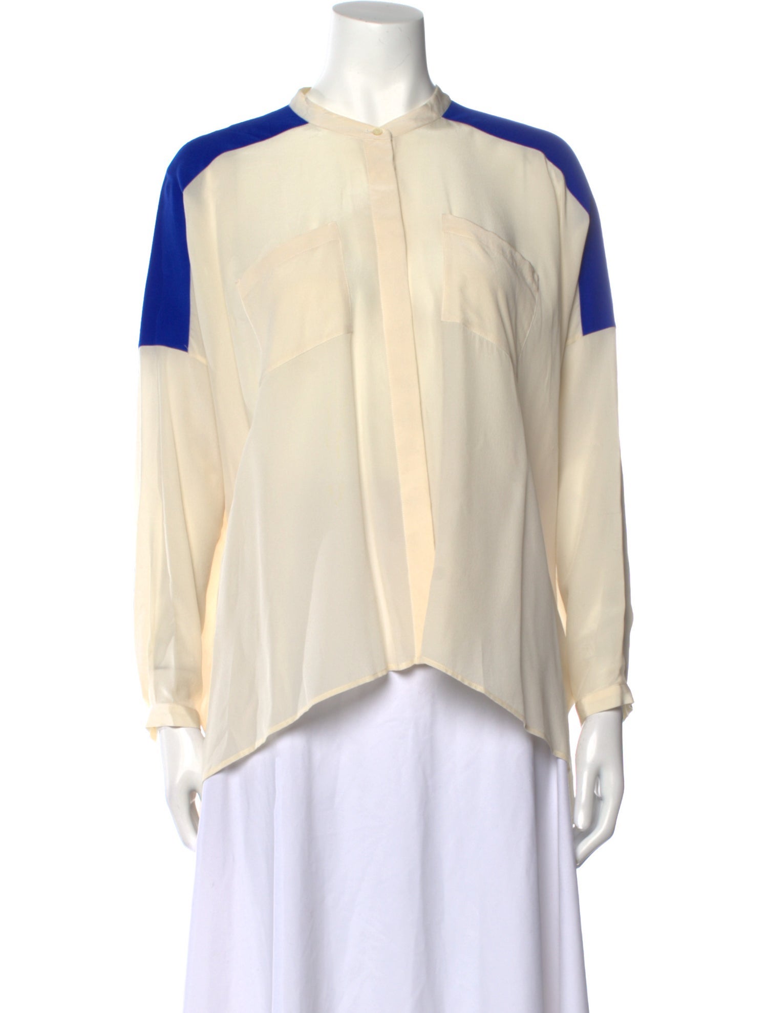 Etro Silk Colorblock Pattern Blouse - White Tops, Clothing - ETR210102 ...