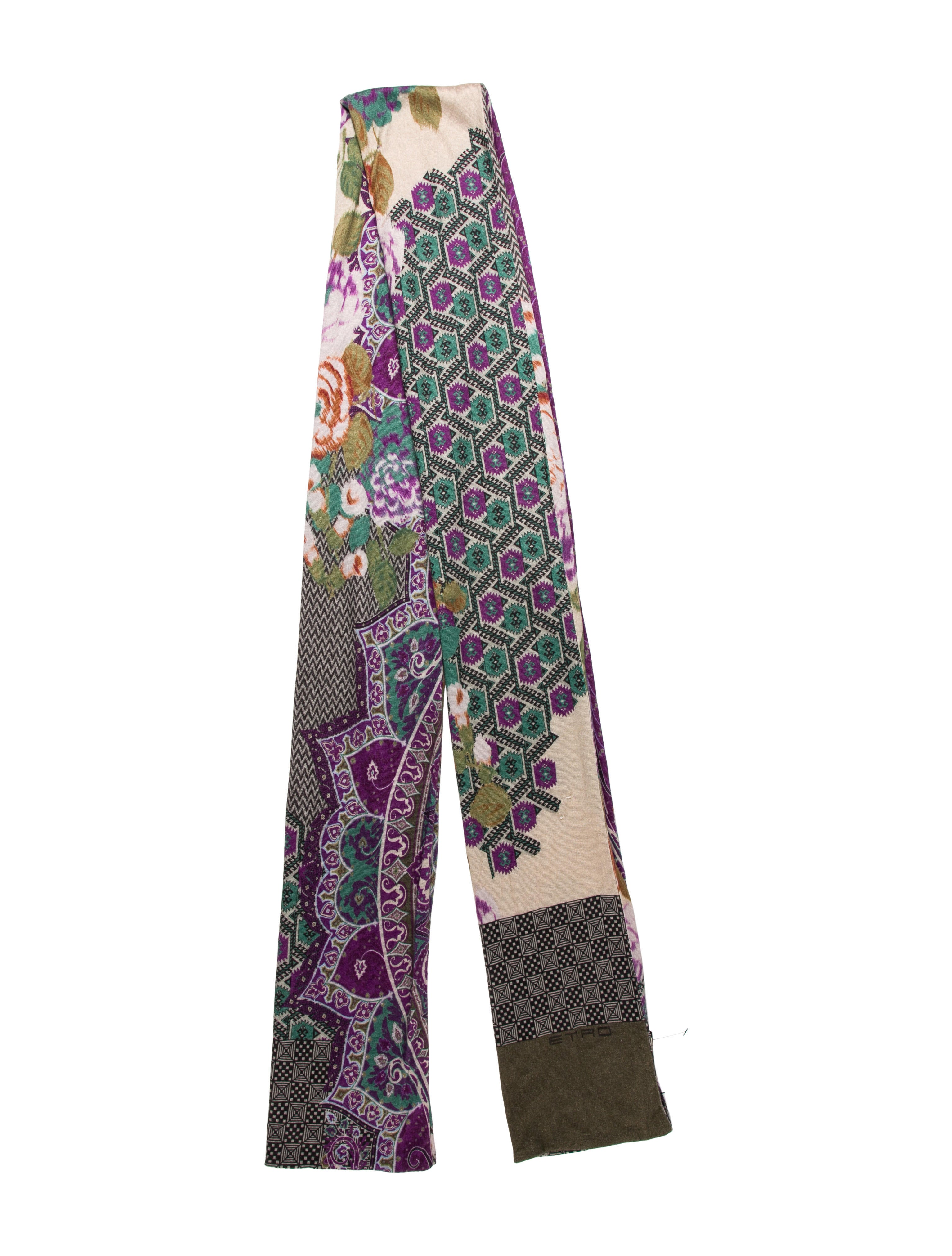 Etro Cashmere Printed Scarf - Purple Scarves and Shawls, Accessories ...