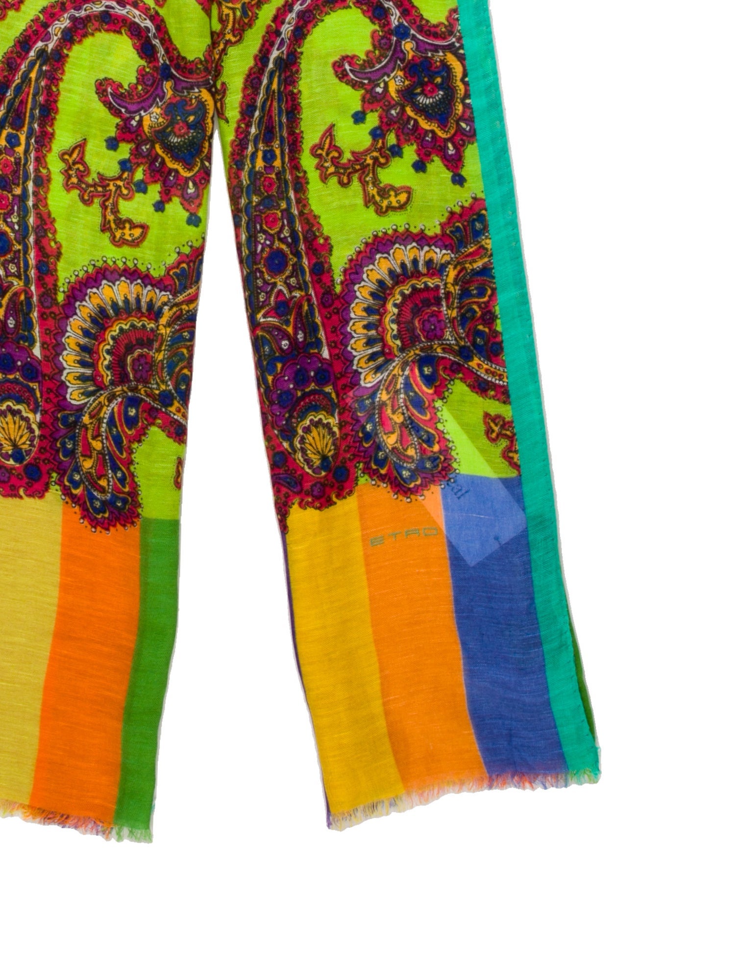 Etro Cashmere Floral Print Scarf - Green Scarves and Shawls ...