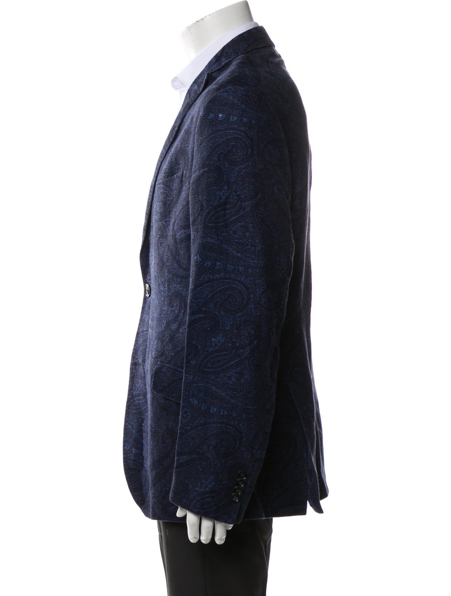 Etro Linen Paisley Print Blazer - Blue Suiting, Clothing - ETR214636 ...