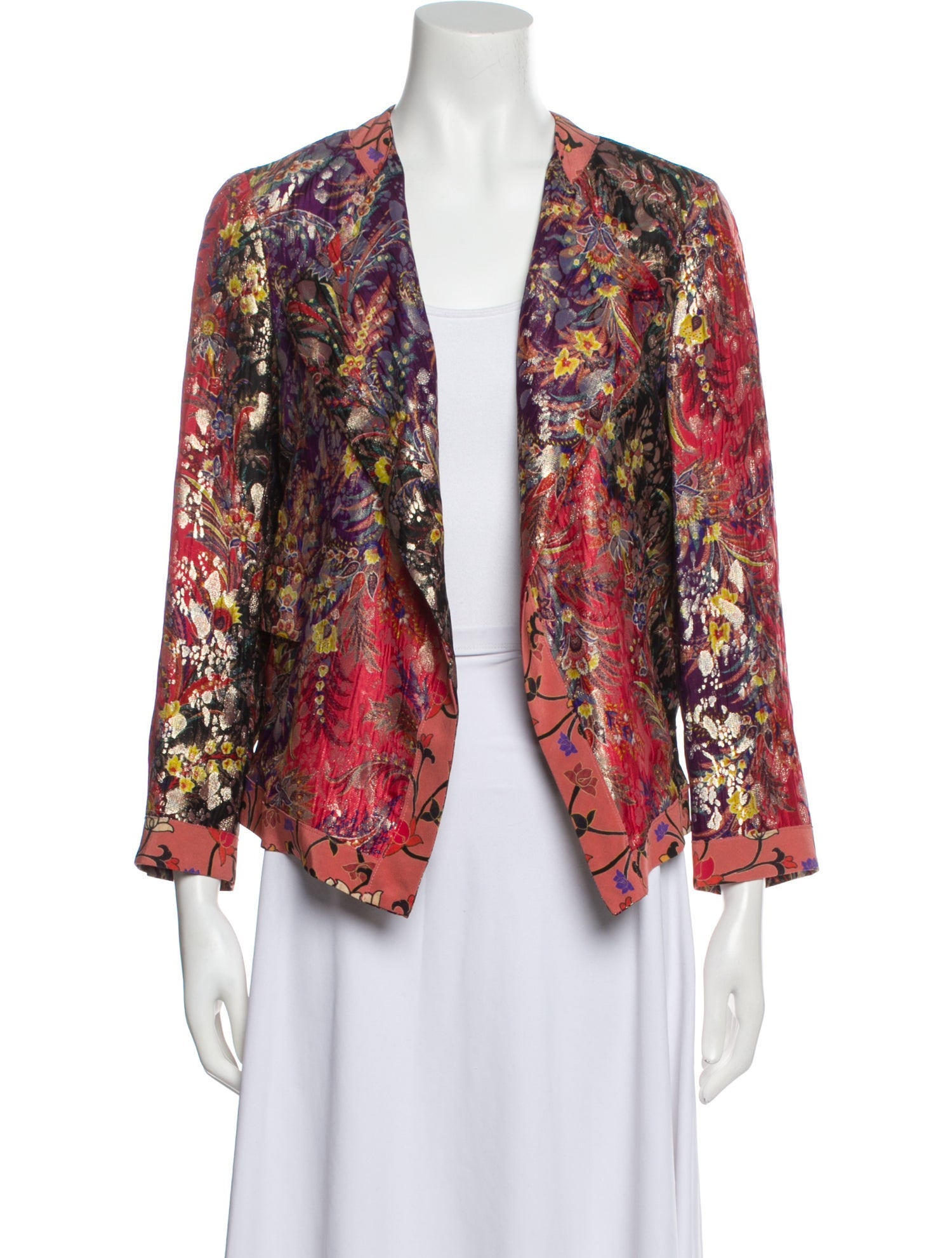 Etro Floral Print Evening Jacket w/ Tags - Red Jackets, Clothing ...