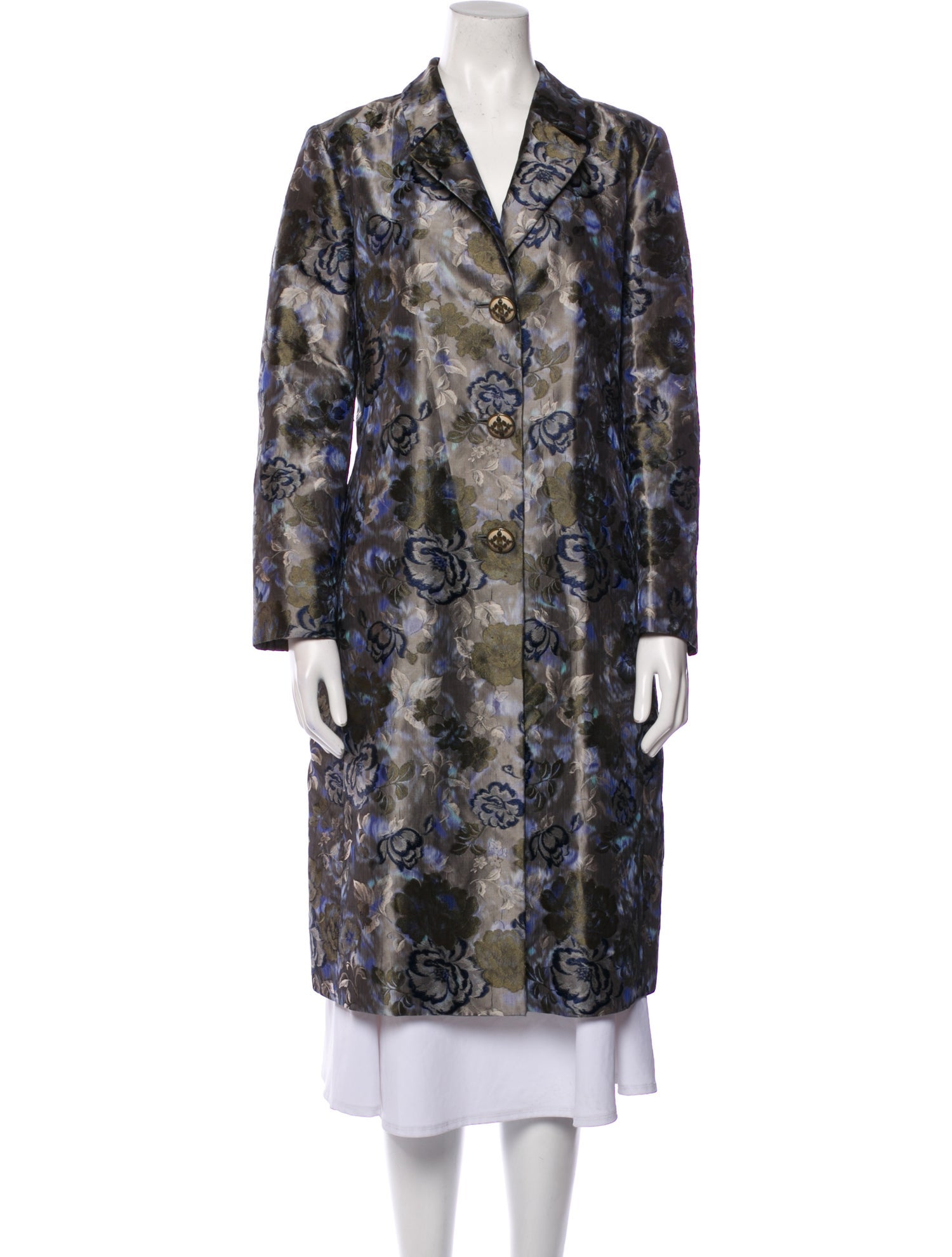 Etro Floral Print Coat - Green Coats, Clothing - ETR217309 | The RealReal
