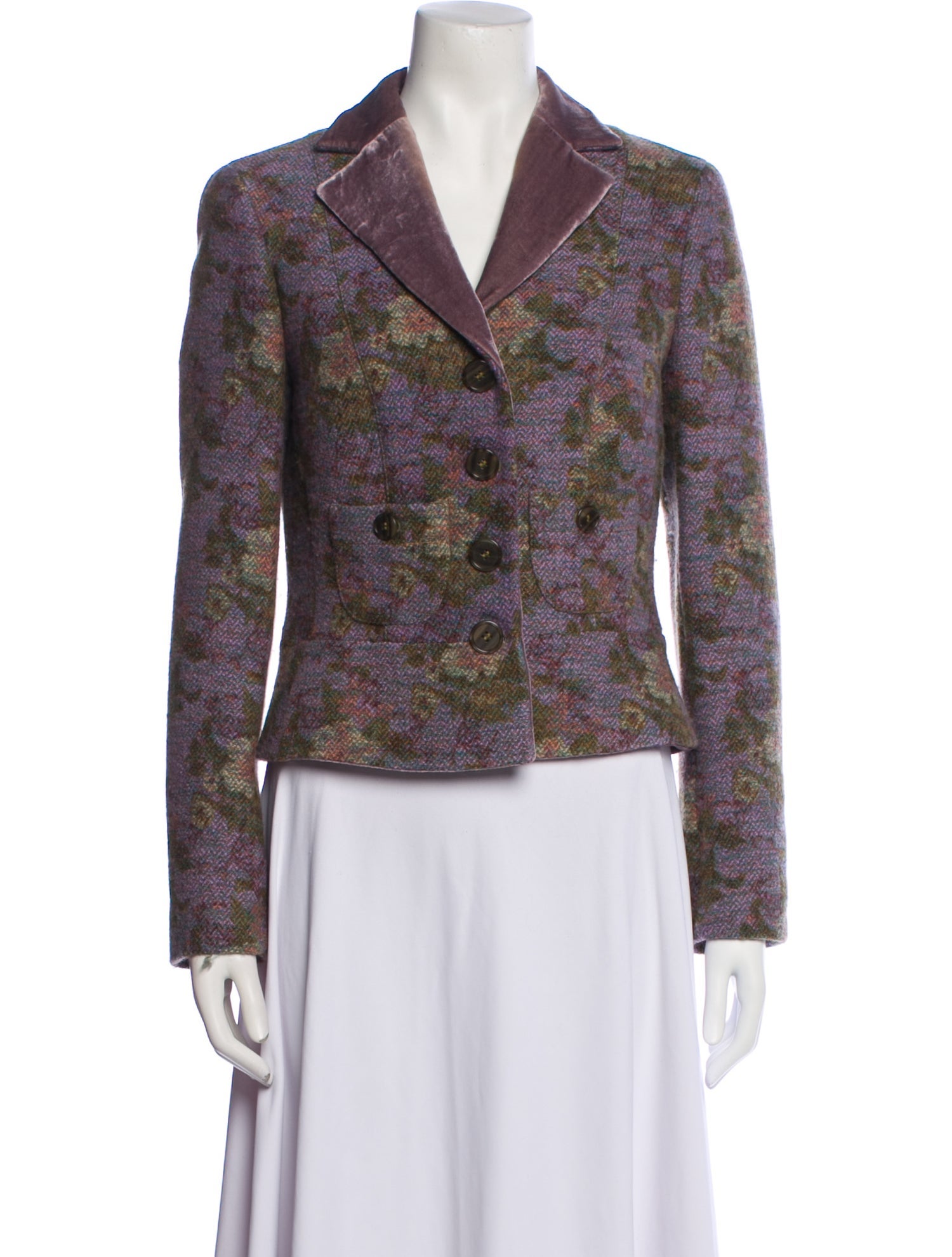 Etro Wool Floral Print Blazer - Purple Jackets, Clothing - ETR220248 ...