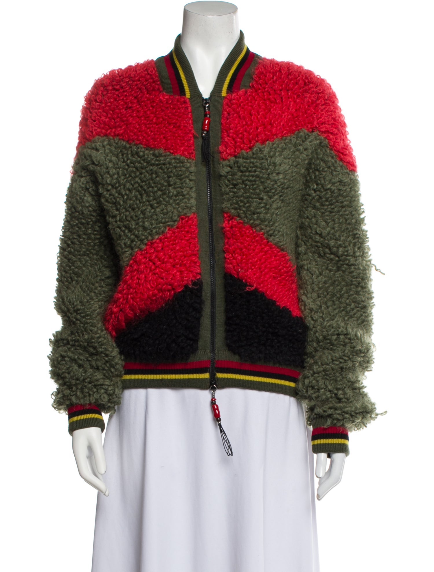 Etro Wool Colorblock Pattern Bomber Jacket - Green Jackets, Clothing ...