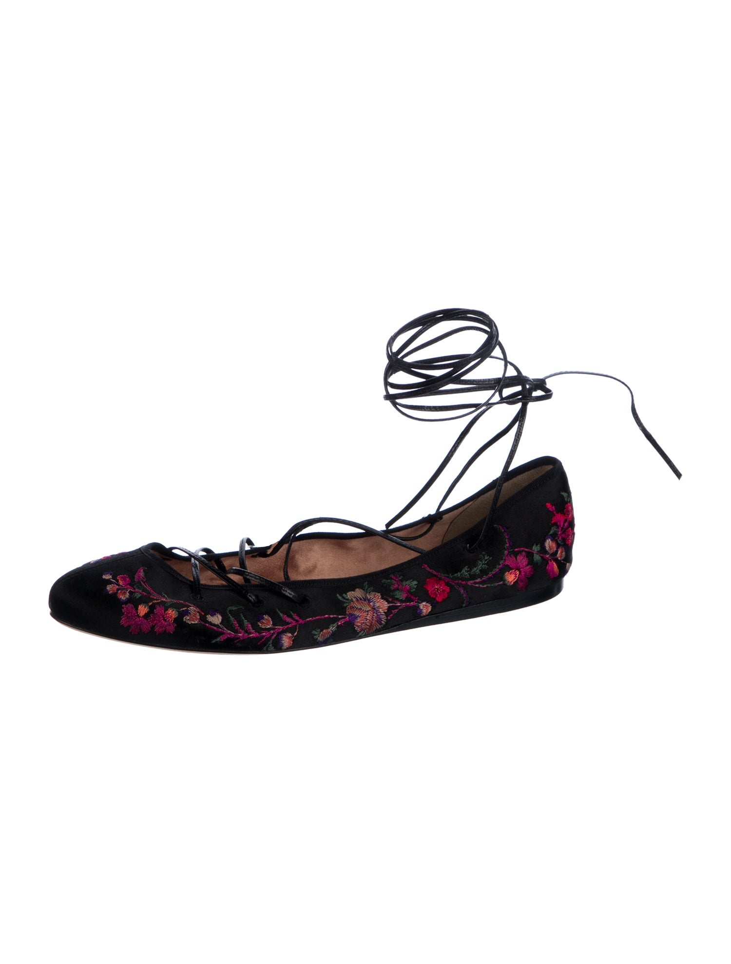 Etro Satin Floral Print Flats - Black Flats, Shoes - ETR228783 | The ...