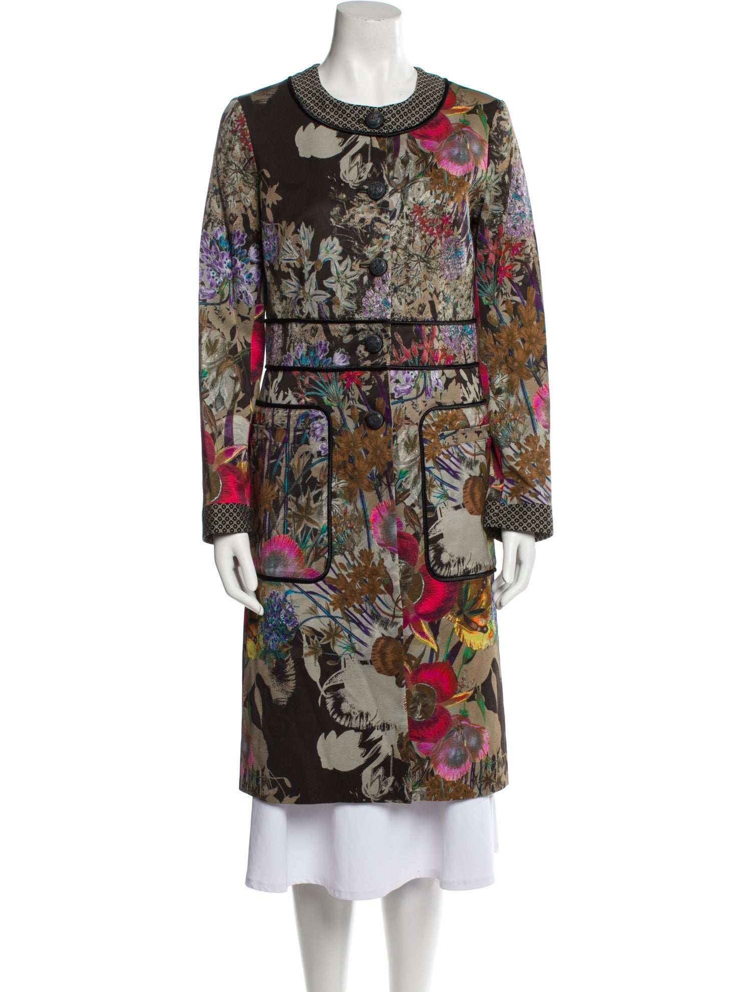 Etro Floral Print Coat - Neutrals Coats, Clothing - ETR229301 | The ...