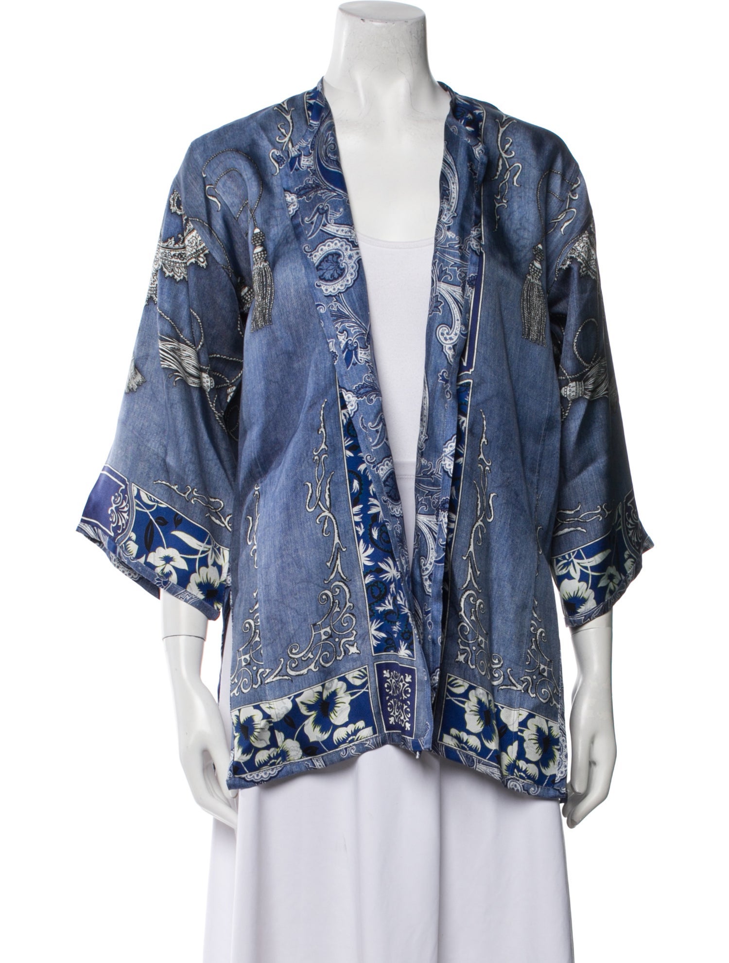 Etro Silk Paisley Print Evening Jacket - Blue Jackets, Clothing ...