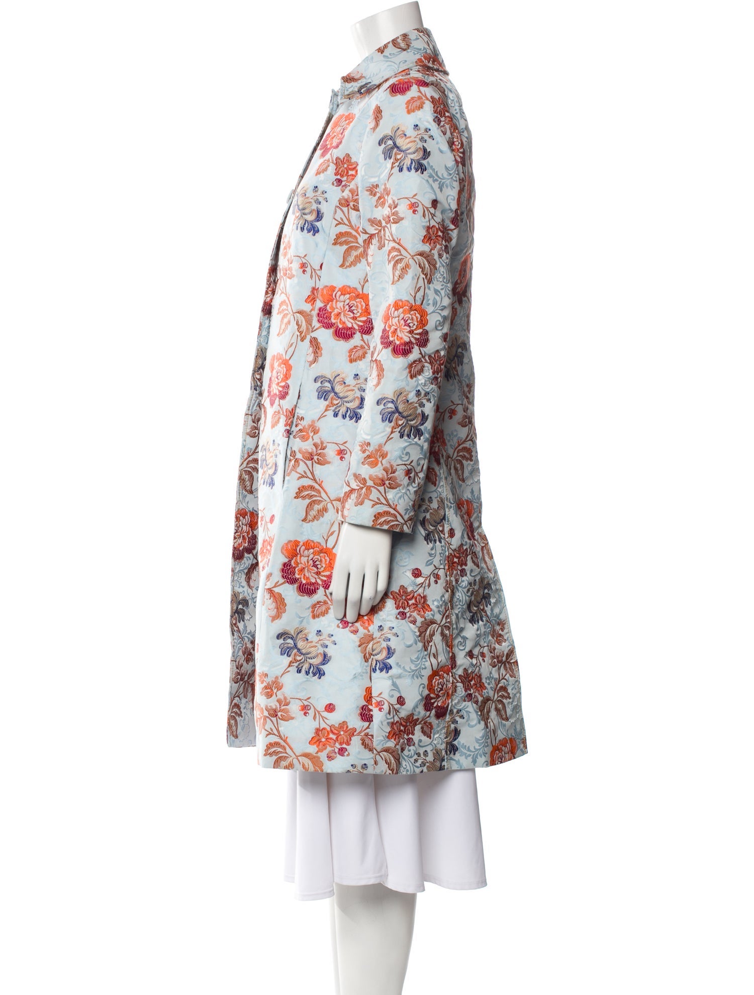 Etro Floral Print Trench Coat - Blue Coats, Clothing - ETR231618 | The ...