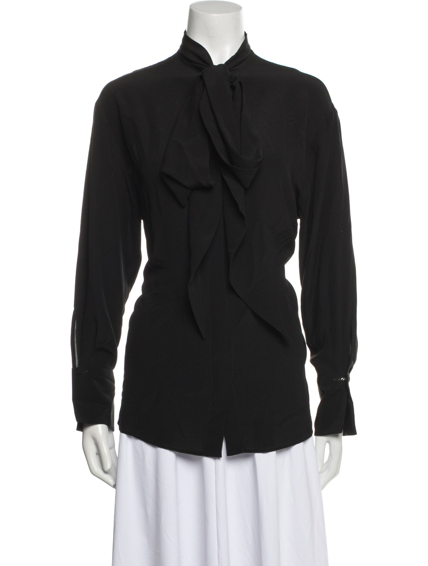 Etro Silk Mock Neck Button-Up Top w/ Tags - Blue Tops, Clothing ...