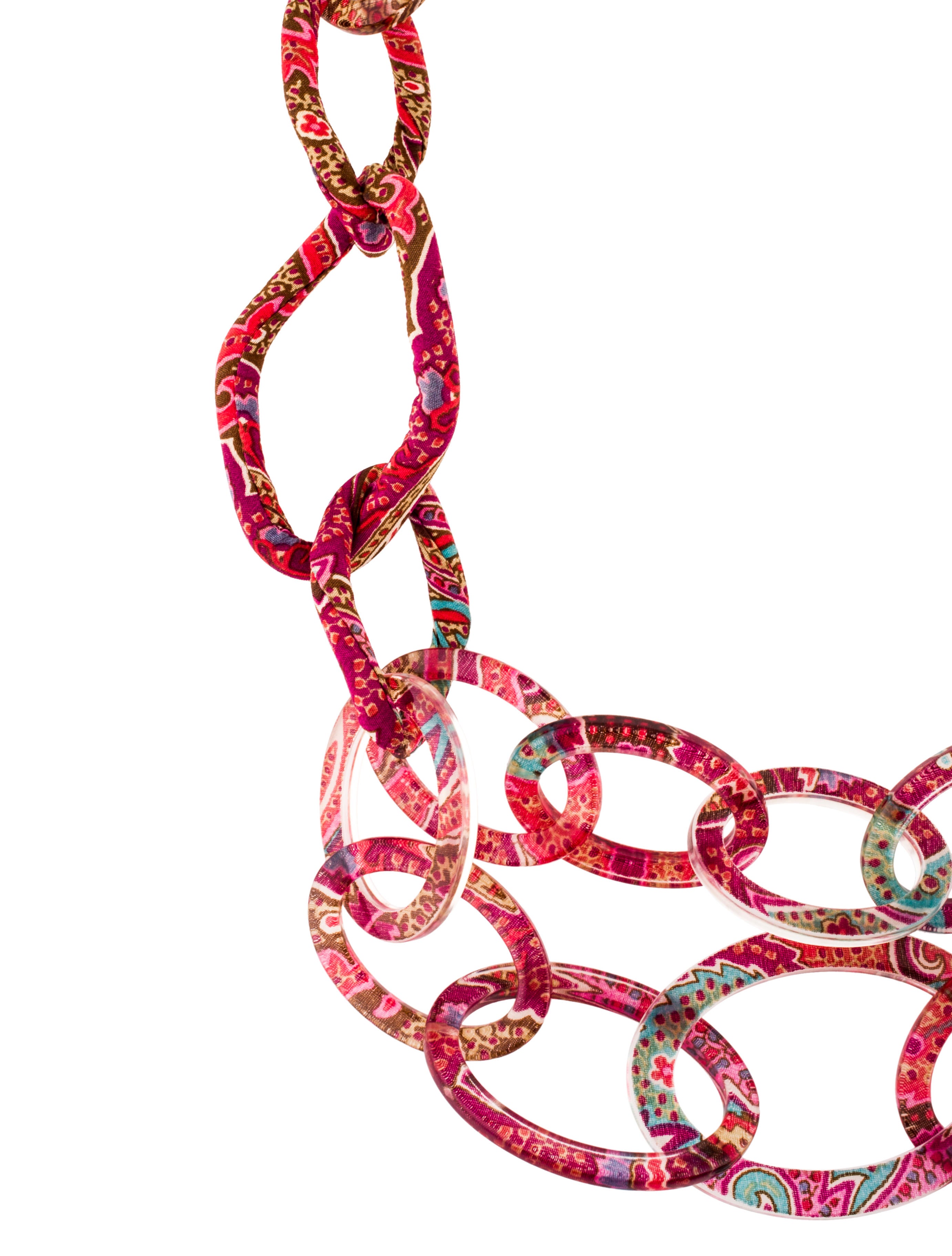 Etro Fabric Chain Necklace - Gold-Tone Metal Chain, Necklaces ...