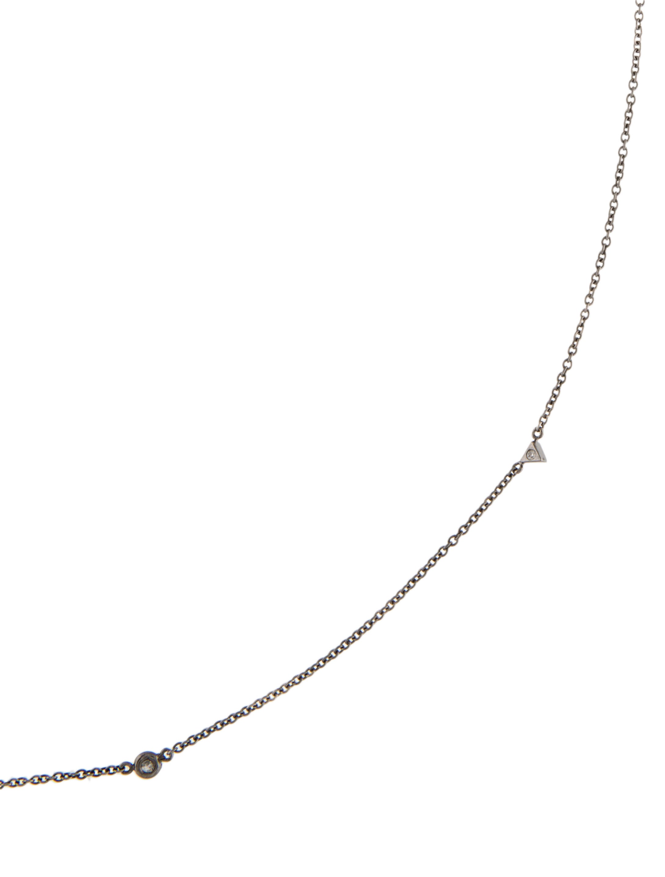 Eva Fehren 18K Diamond Offset Chain Station Necklace - Collar ...
