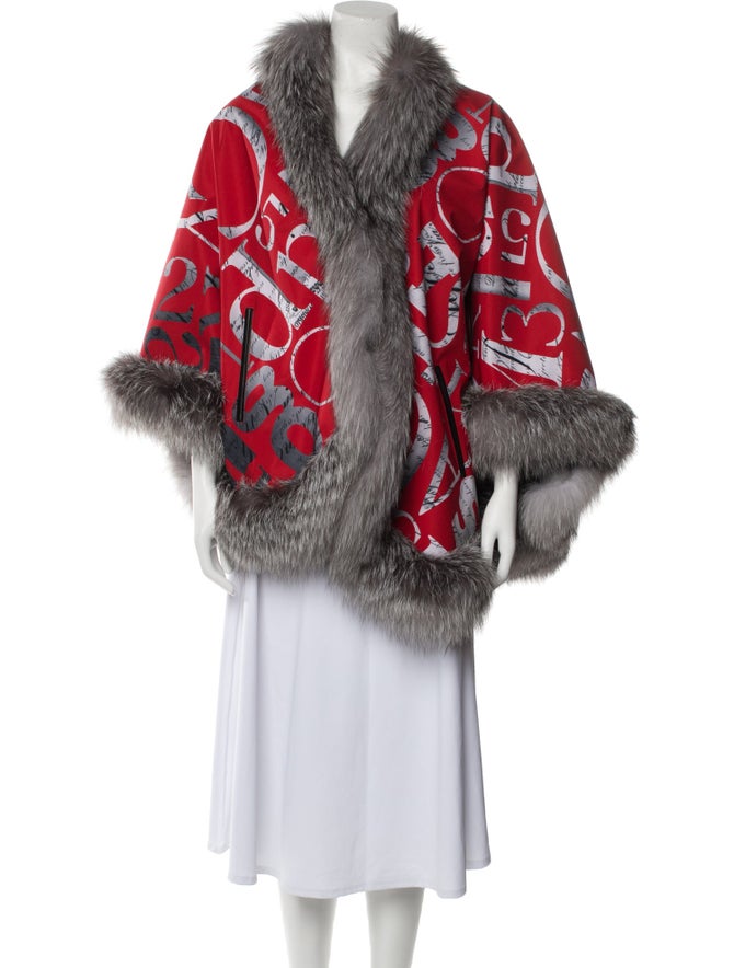 Wolfie Fur Printed Fur Jacket w/ Tags - Red Jackets, Clothing ...