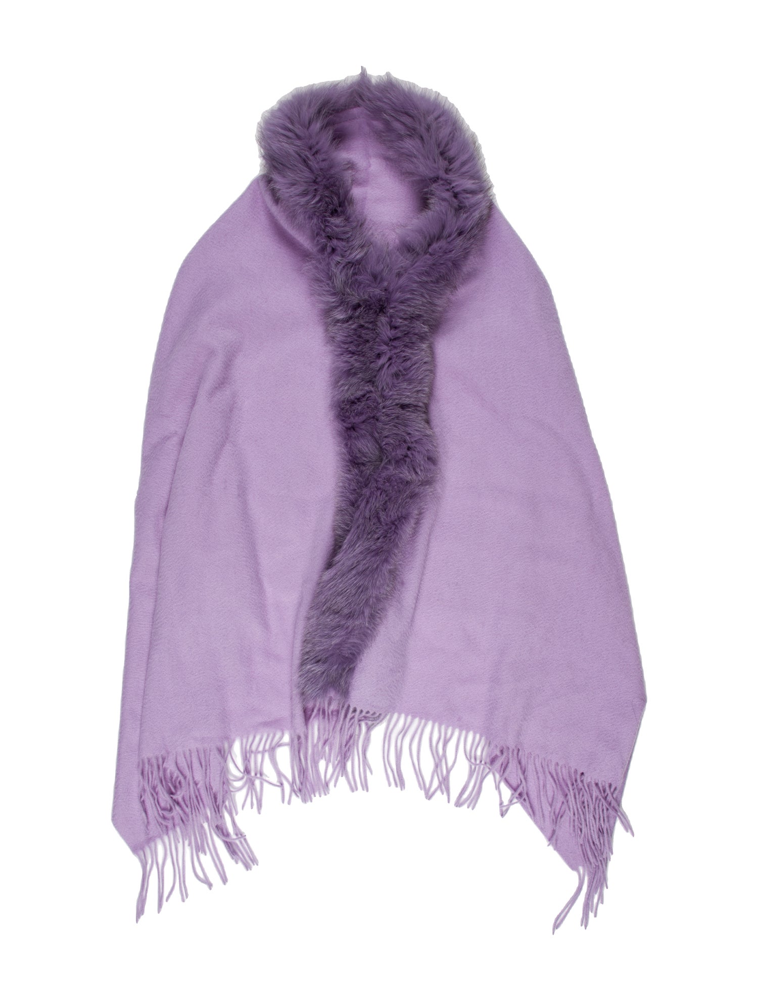 Wolfie Fur Cashmere Shawl - Purple Scarves and Shawls, Accessories ...