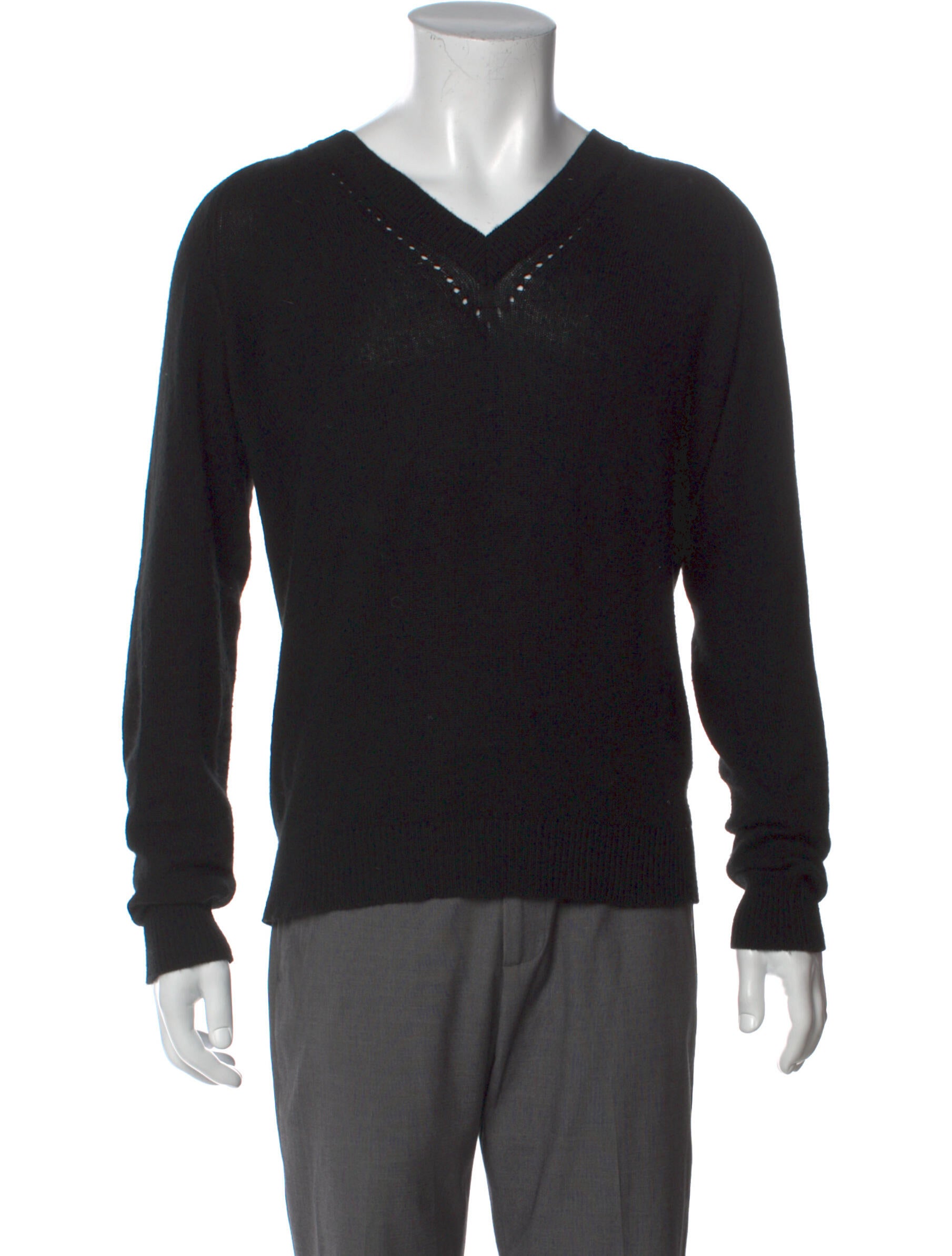 Exemplaire Cashmere V-Neck Pullover - Black Sweaters, Clothing ...