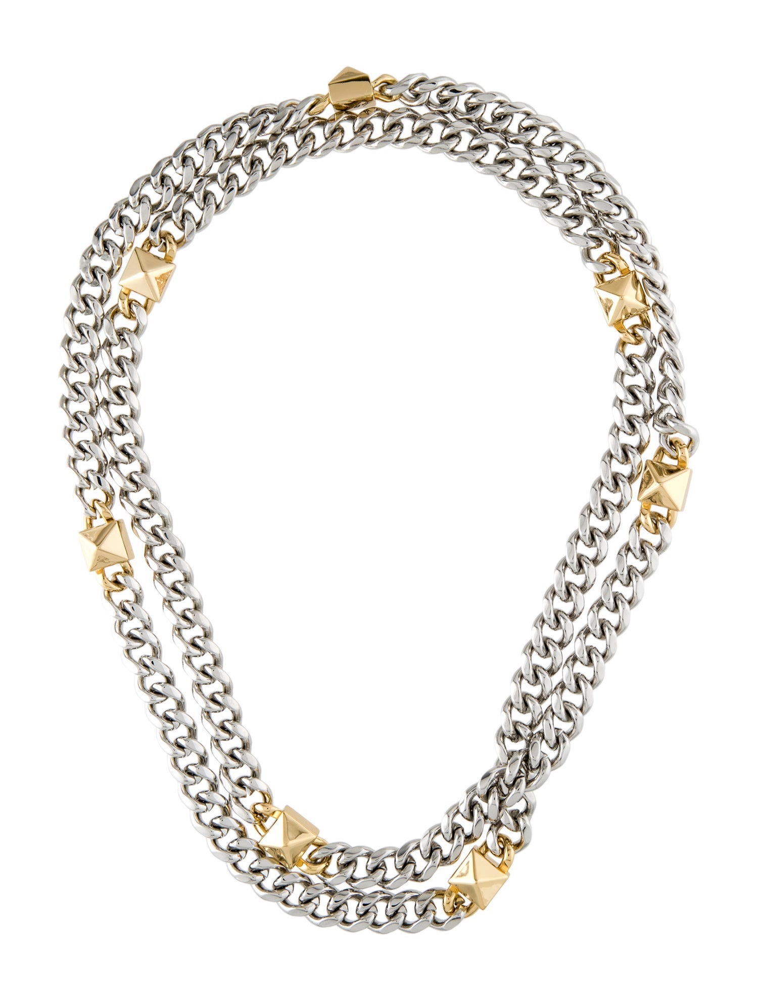 Fallon Exta Long Pyramid Station Necklace - Gold-Plated Station ...