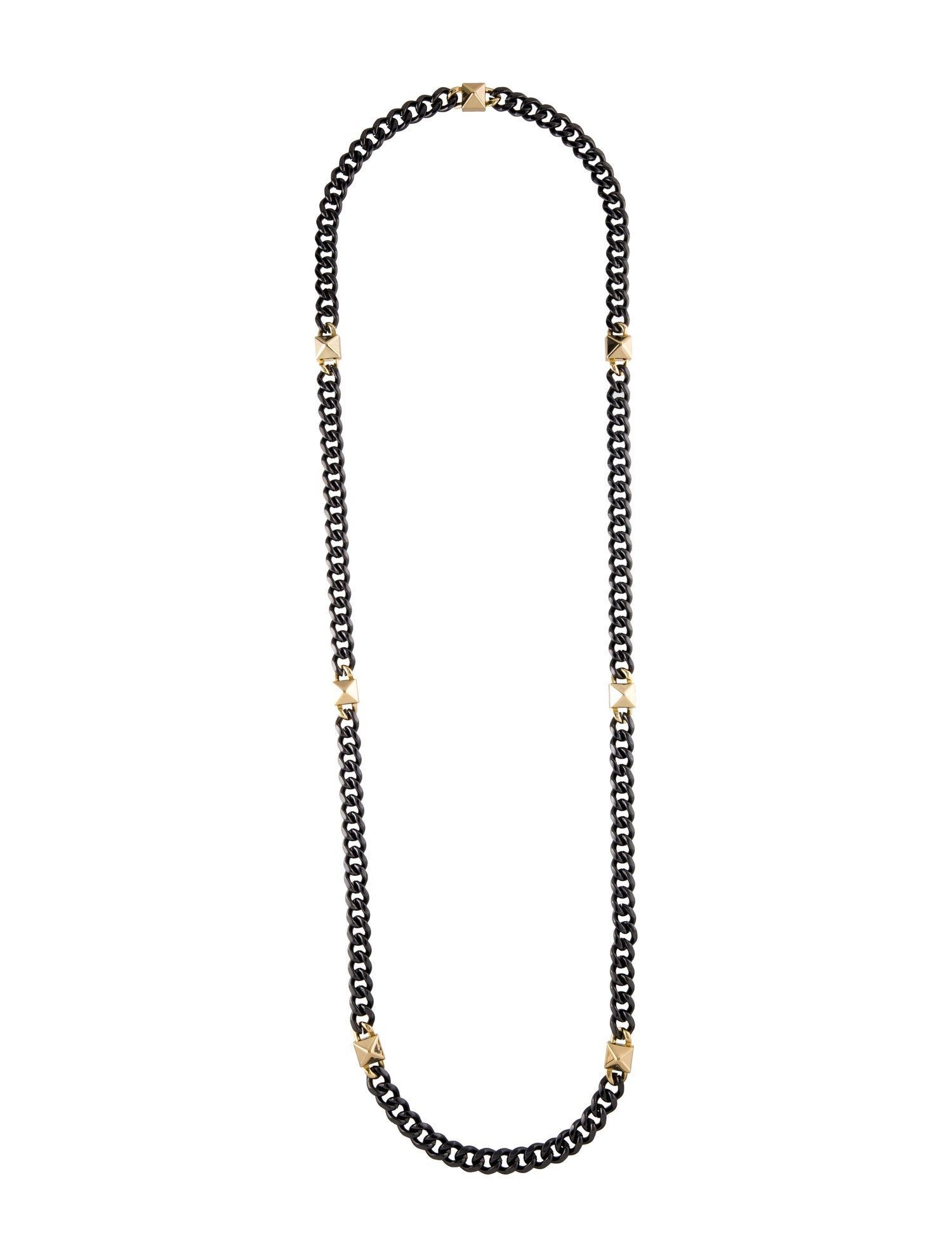 Fallon Pyramid Station Necklace - Gunmetal Collar, Necklaces - FAL20922 ...